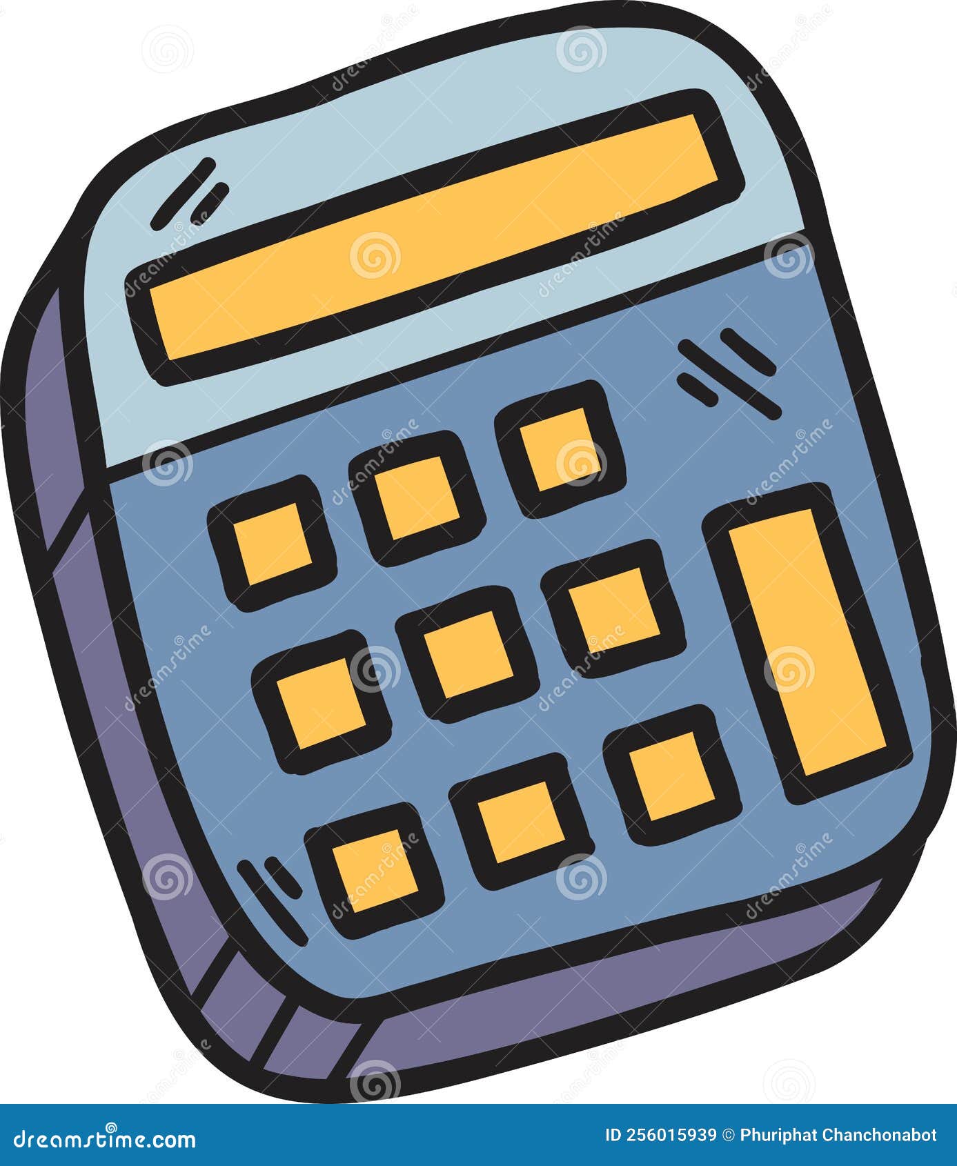 Hand Drawn Calculator Illustration Stock Vector - Illustration of ...