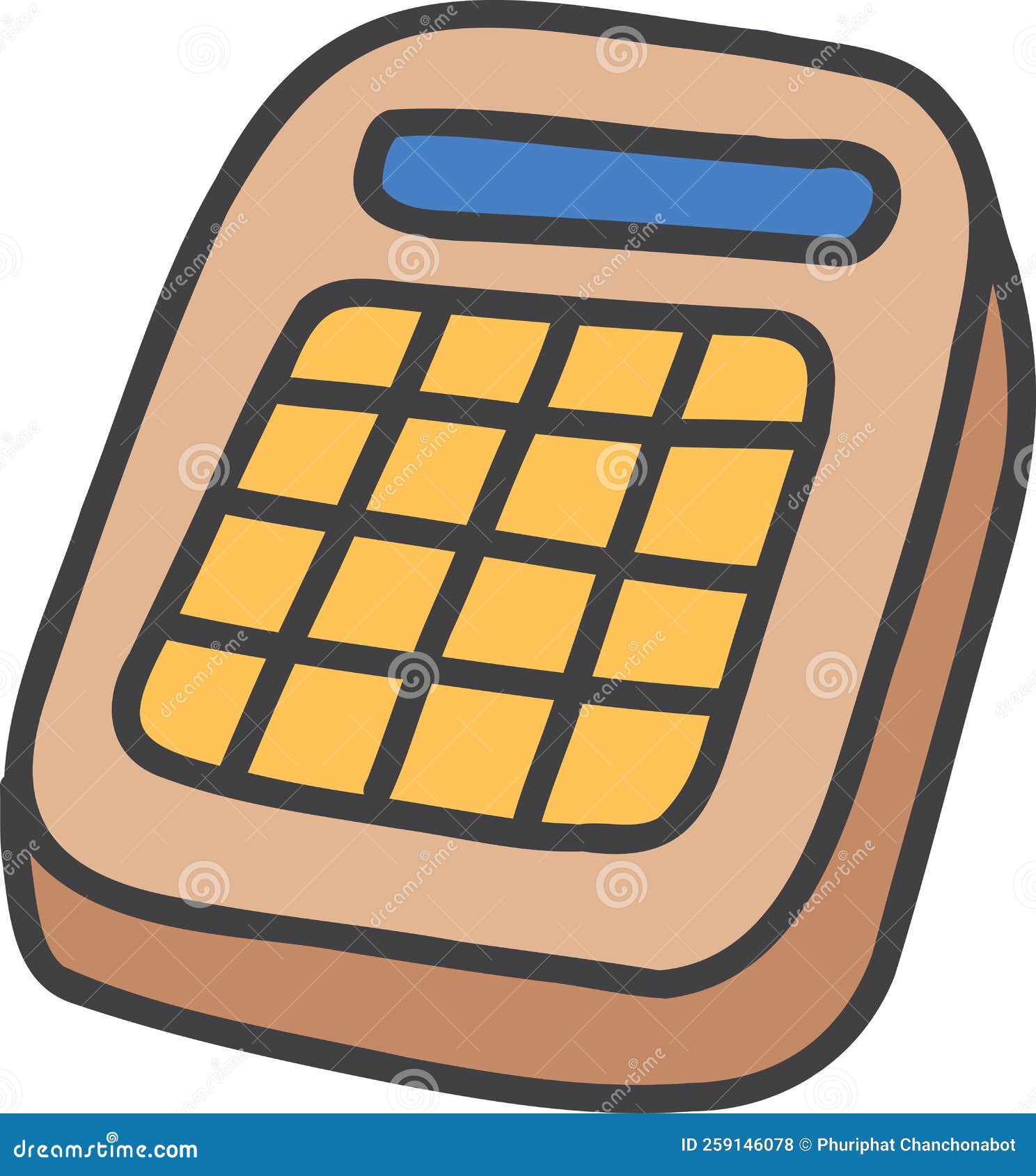 Hand Drawn Calculator Illustration Stock Vector - Illustration of ...