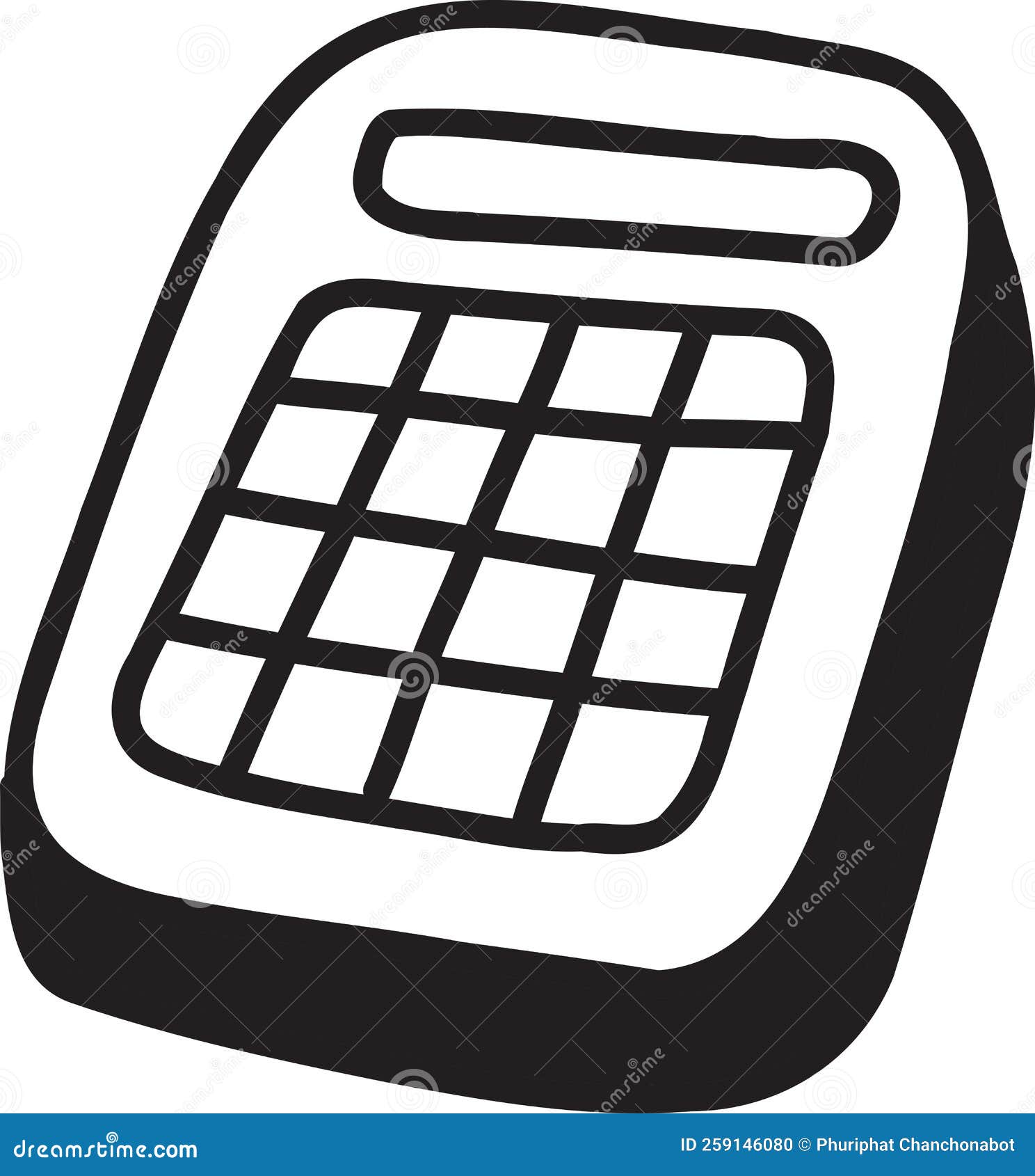 Hand Drawn Calculator Illustration Stock Vector - Illustration of ...