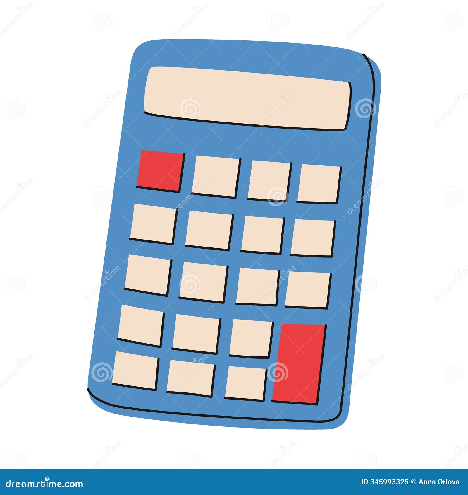 Hand Drawn Calculator. Vector Illustration Stock Illustration ...