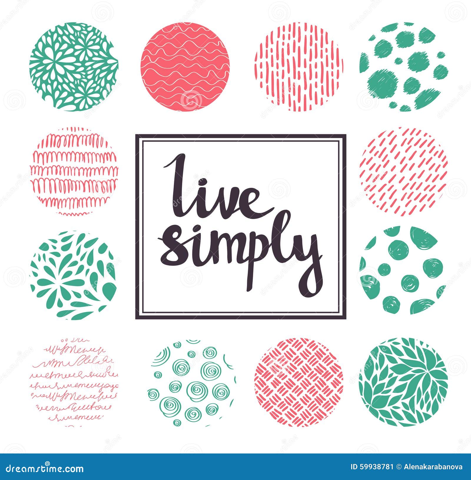 Hand Drawn Calligraphic Vector Quote with Color Circles. Stock Vector ...