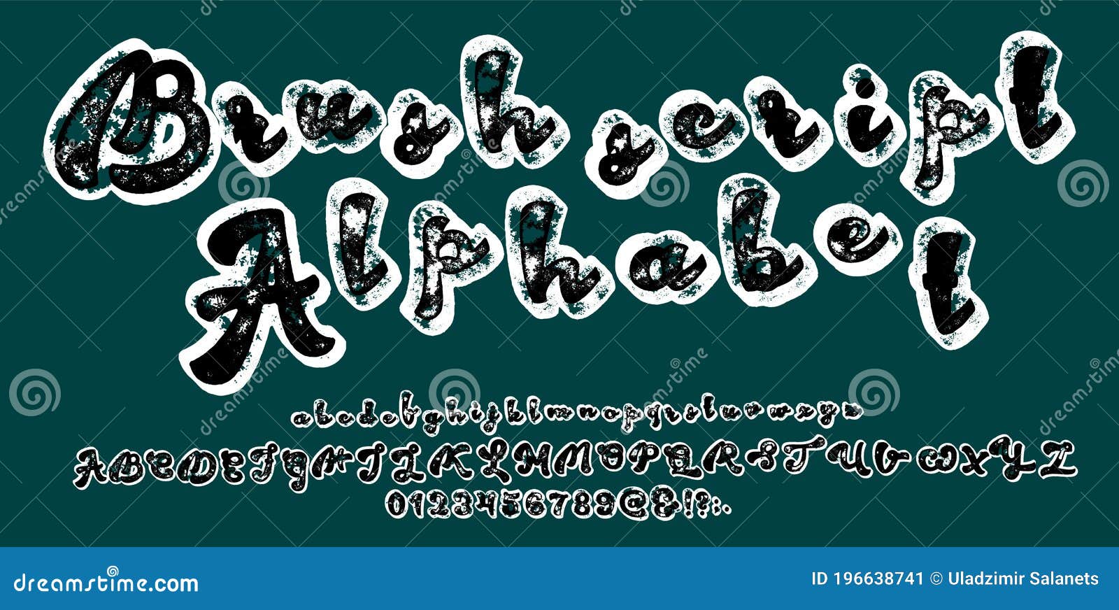 Hand Drawn Calligraphy Display Typeface on Dark Background for Projects ...