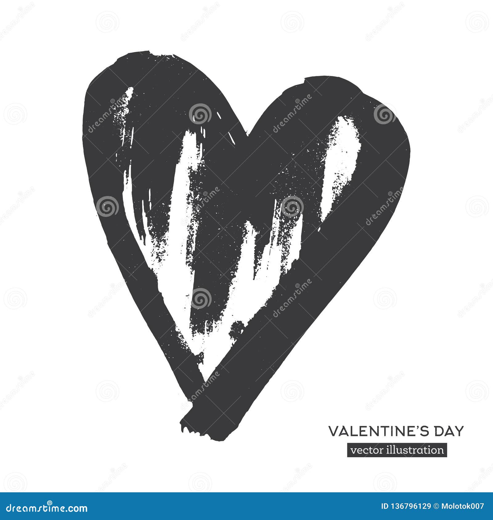 Hand Drawn Calligraphy Heart Isolated on White Background Stock Vector ...