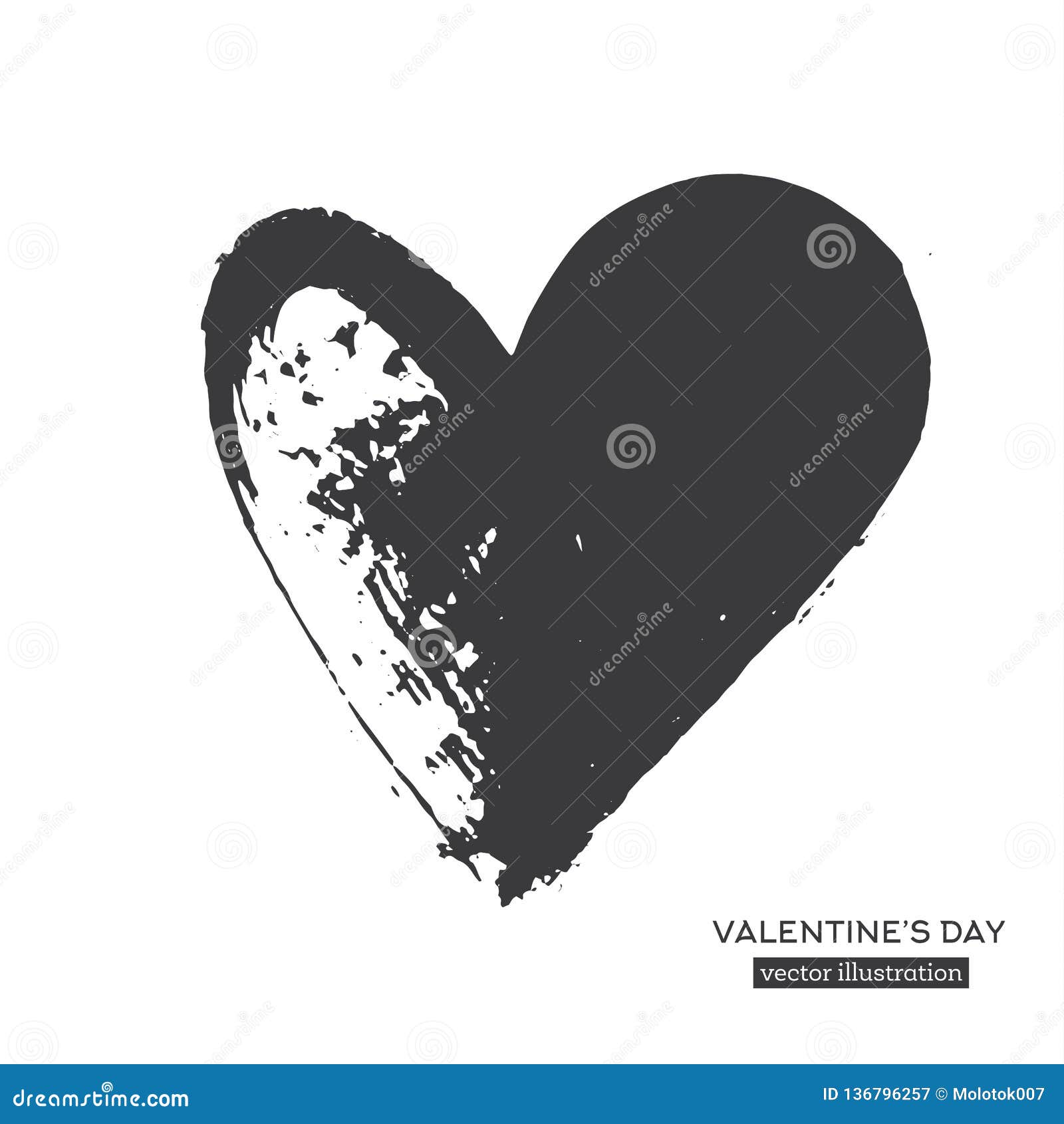 Hand Drawn Calligraphy Heart Isolated on White Background Stock Vector ...