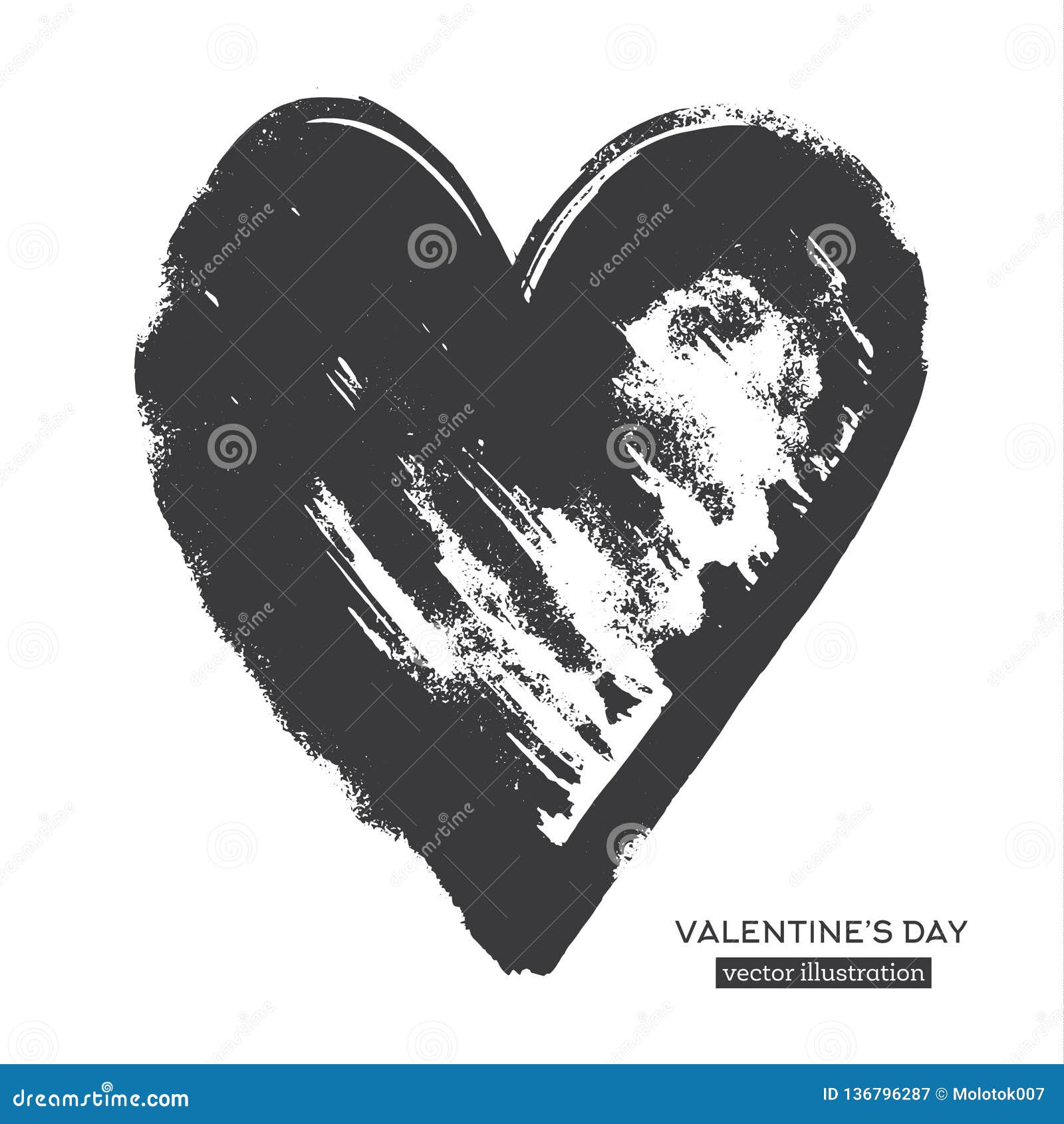 Hand Drawn Calligraphy Heart Isolated on White Background Stock Vector ...