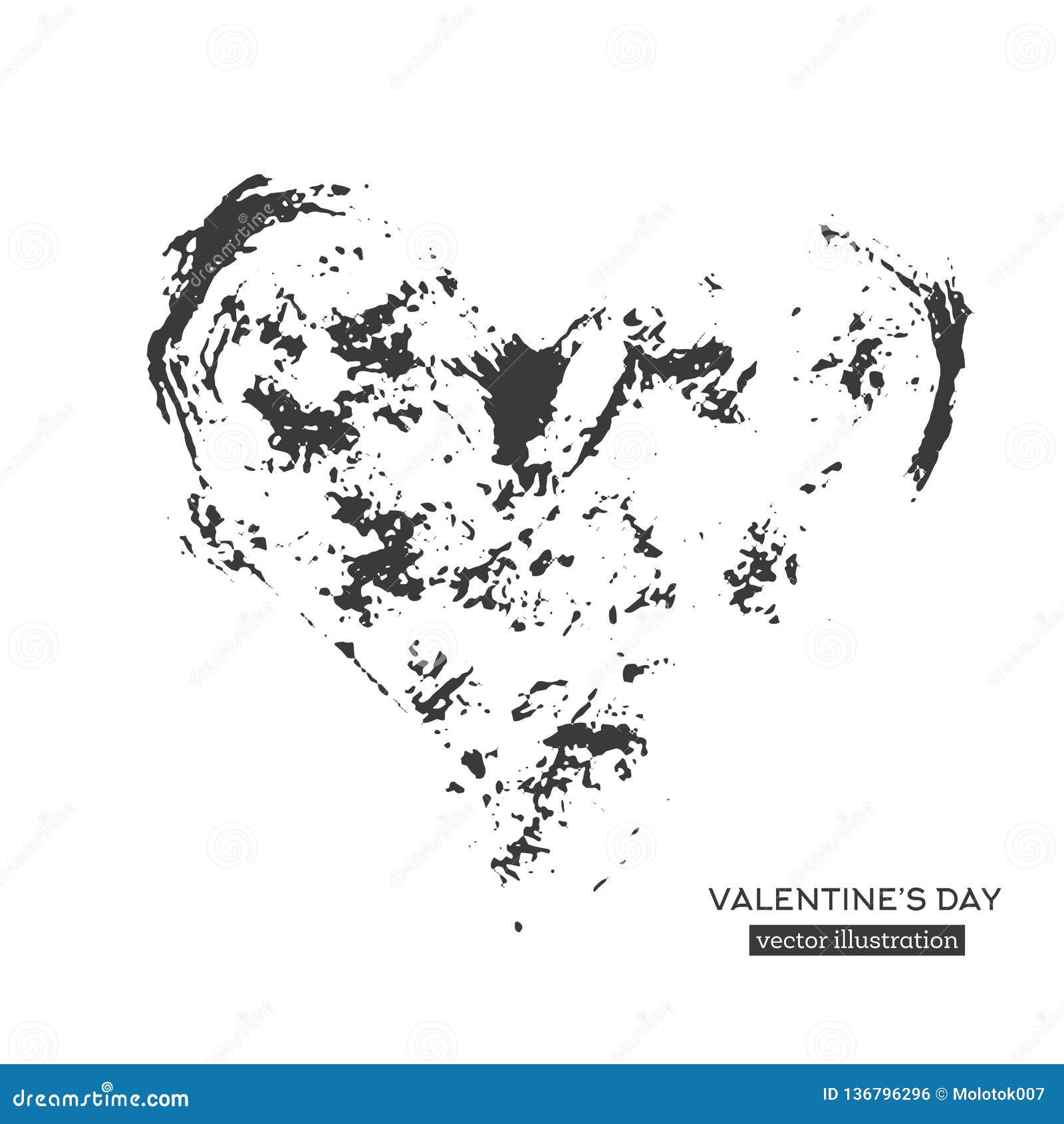 Hand Drawn Calligraphy Heart Isolated on White Background Stock Vector ...