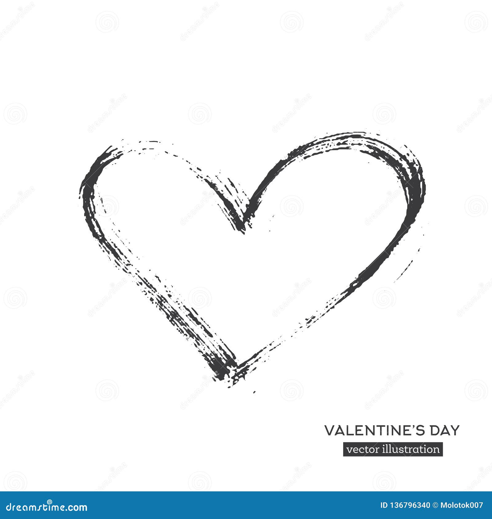 Hand Drawn Calligraphy Heart Isolated on White Background Stock Vector ...