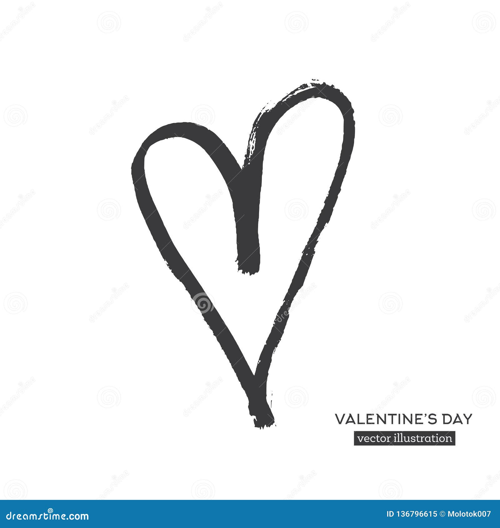 Hand Drawn Calligraphy Heart Isolated on White Background Stock Vector ...