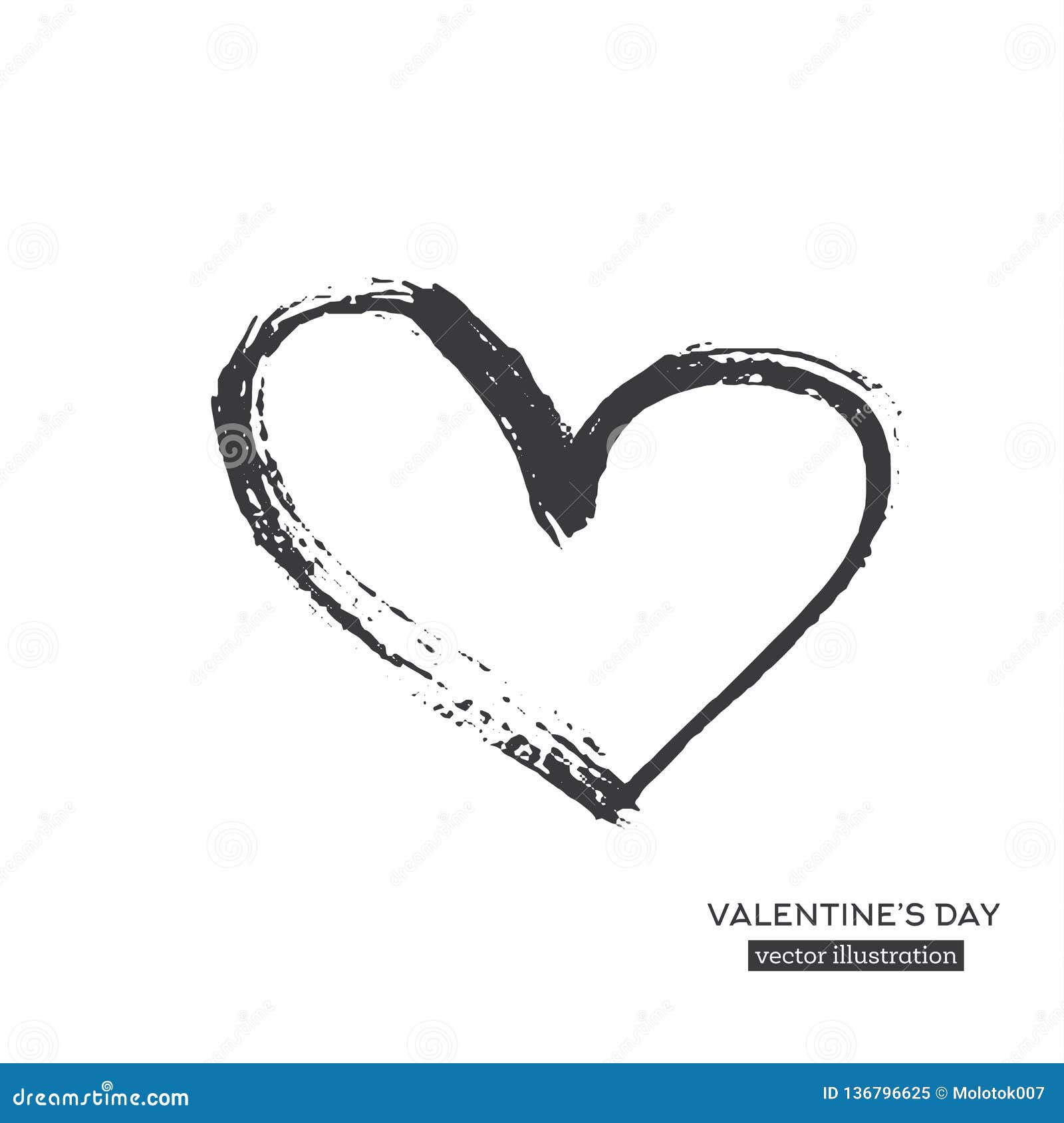 Hand Drawn Calligraphy Heart Isolated on White Background Stock Vector ...