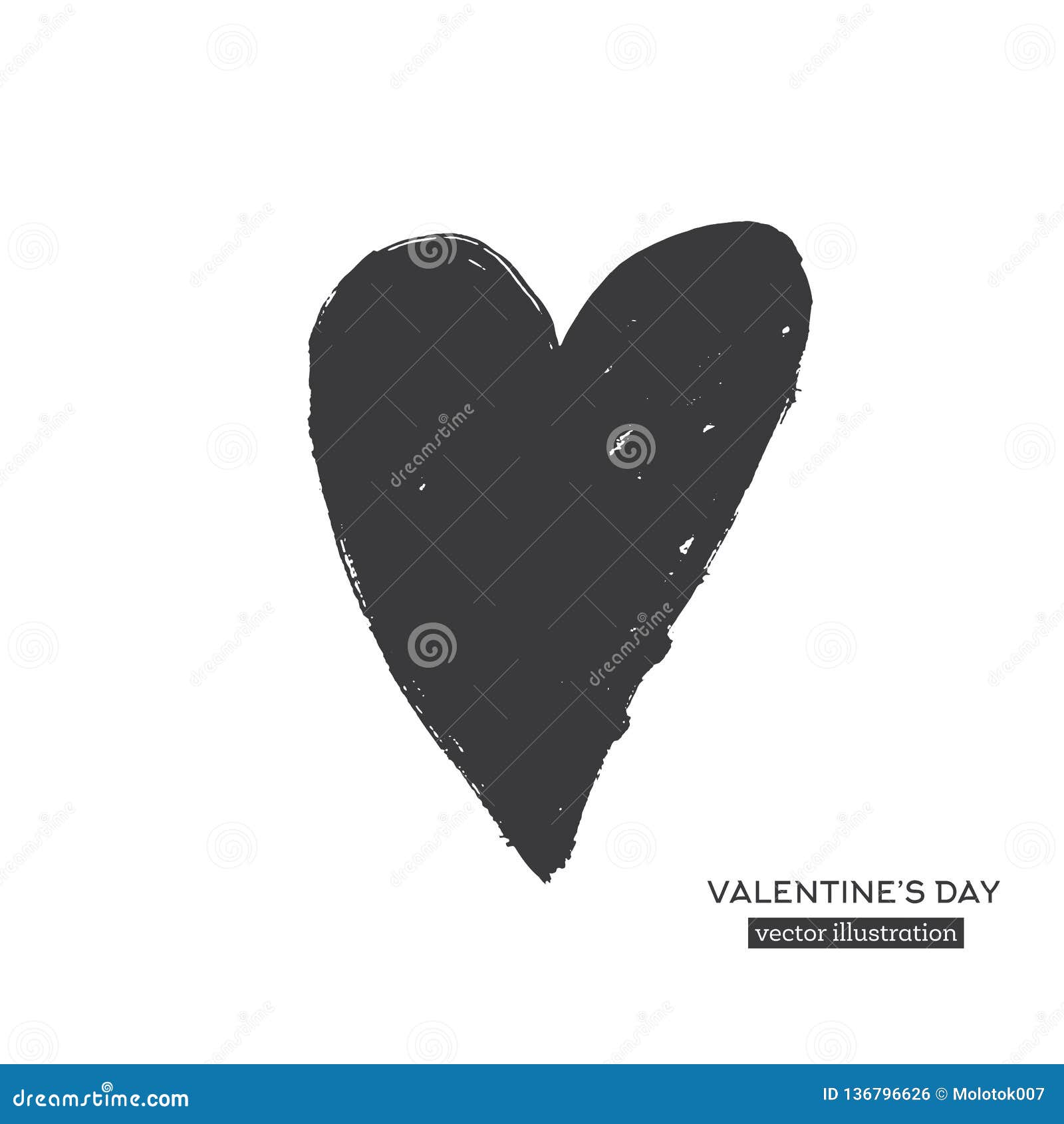 Hand Drawn Calligraphy Heart Isolated on White Background Stock Vector ...