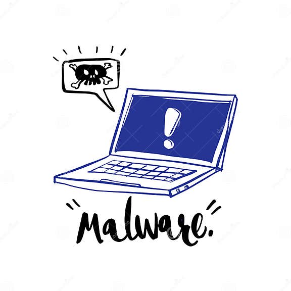 Hand Drawn Calligraphy about Notification Alert, Malware Stock Vector ...