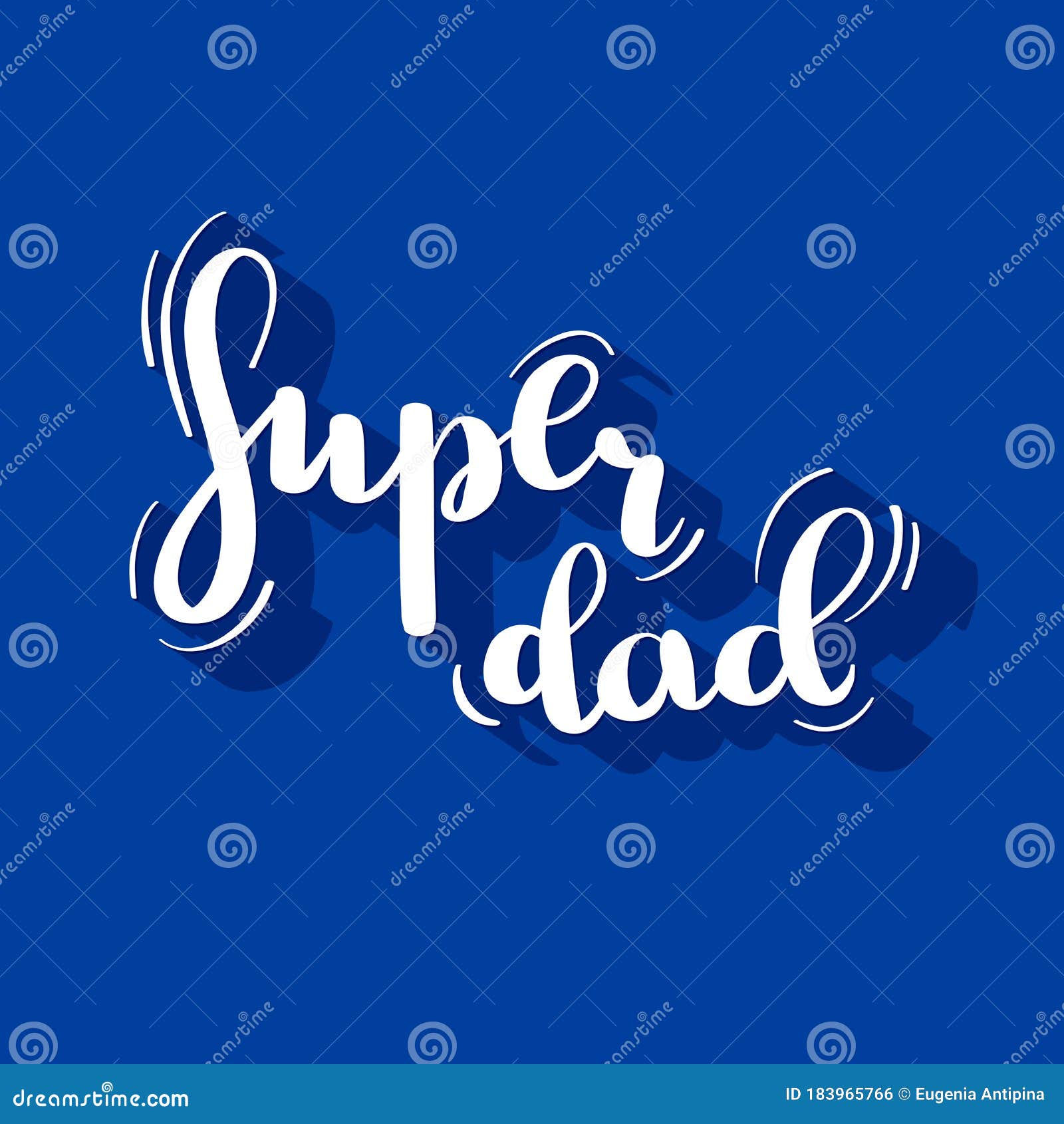 Hand Drawn Calligraphy Super Dad Print for Your Design Stock Vector ...