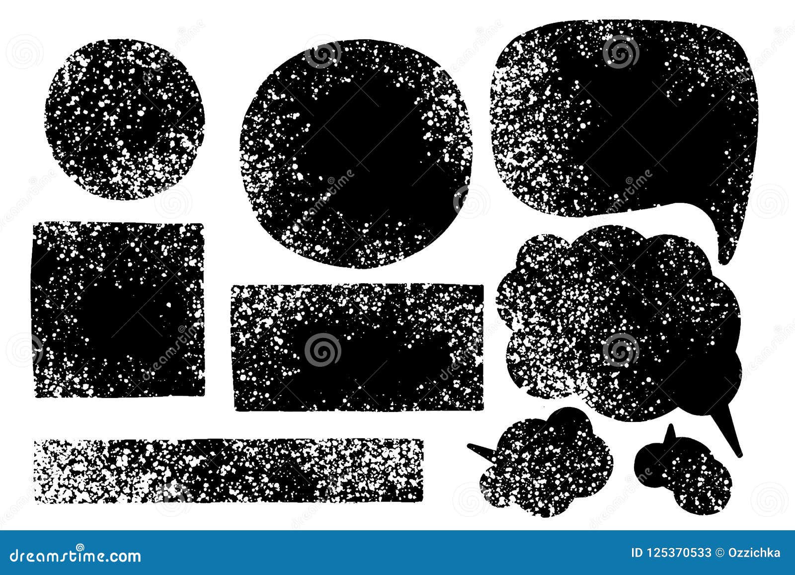Hand Drawn Callout Clouds and Various Shapes for Backdrops. Vector ...