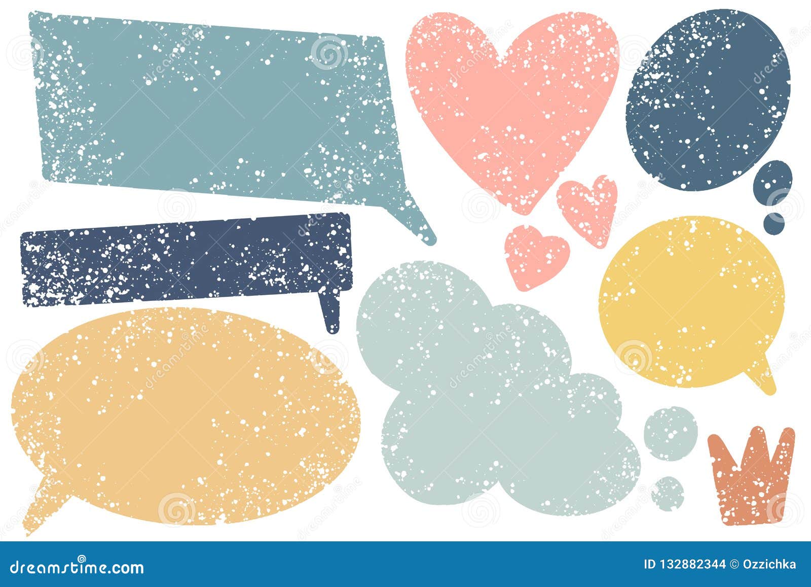 Hand Drawn Callout Clouds and Various Shapes for Backdrops. Vector ...