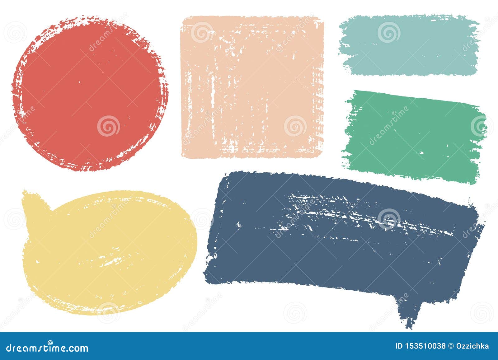 Hand Drawn Callout Clouds and Various Shapes for Backdrops. Vector ...