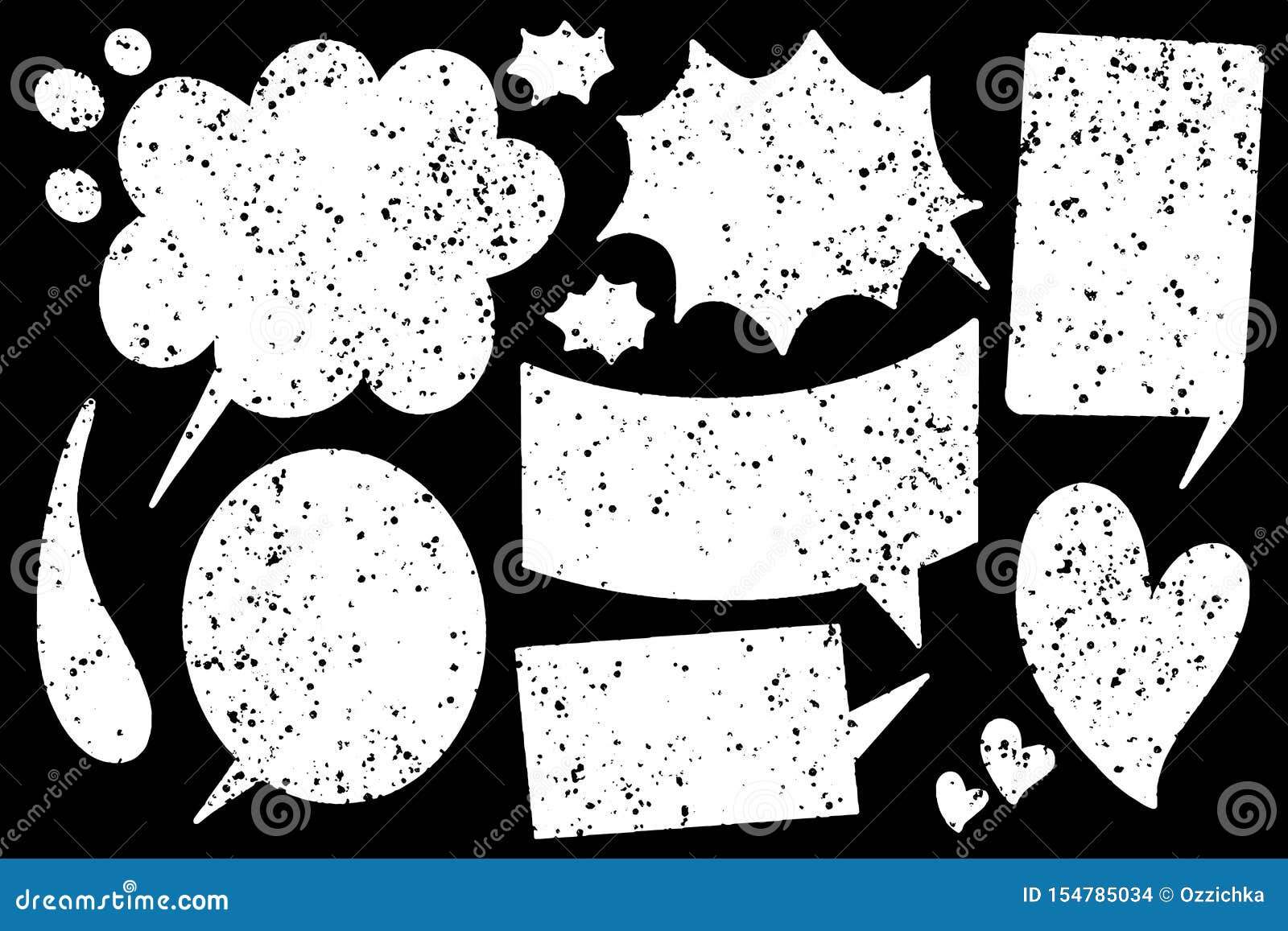 Hand Drawn Callout Clouds and Various Shapes for Backdrops. Vector ...