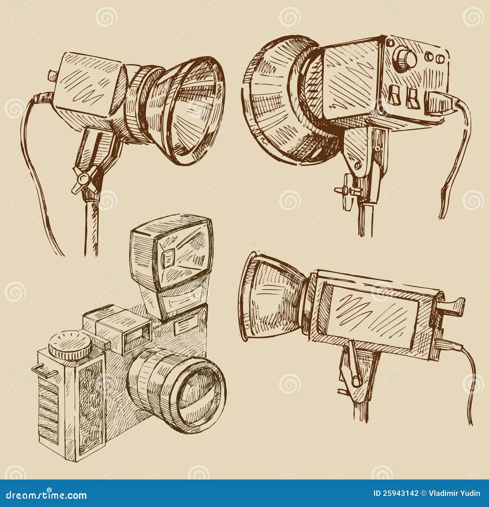Hand drawn camera stock vector. Illustration of doodle - 25943142