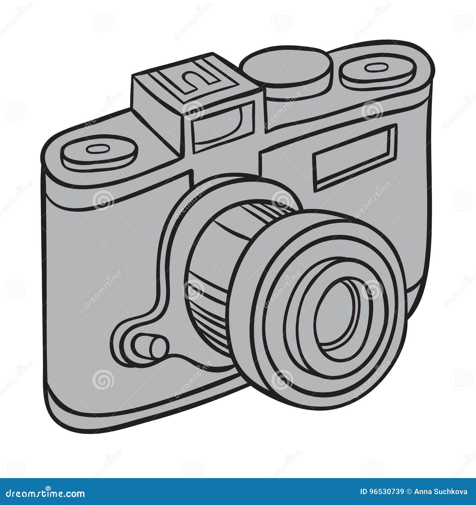 Hand drawn camera stock vector. Illustration of focus - 96530739