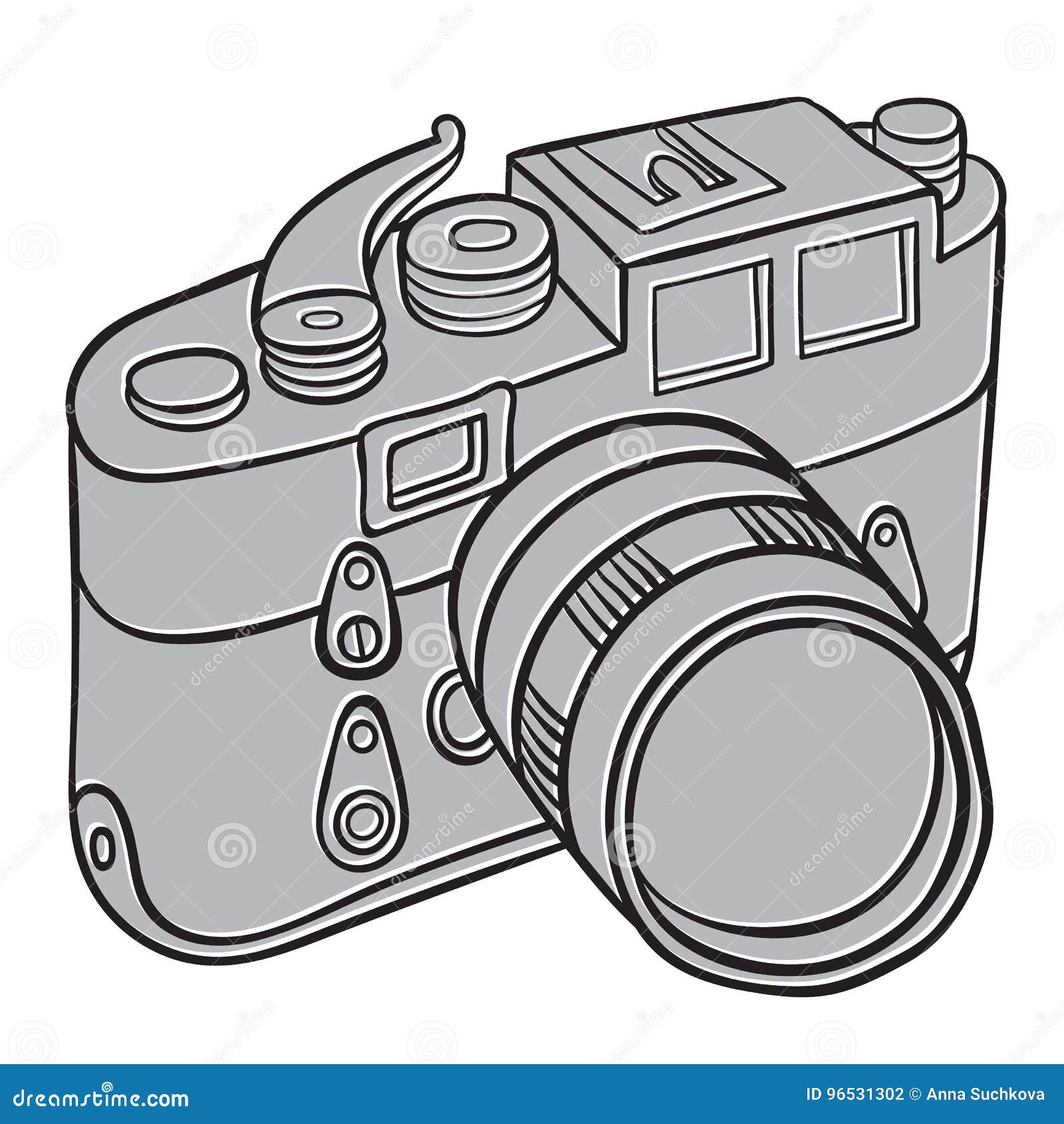 Hand drawn camera stock vector. Illustration of graphic - 96531302