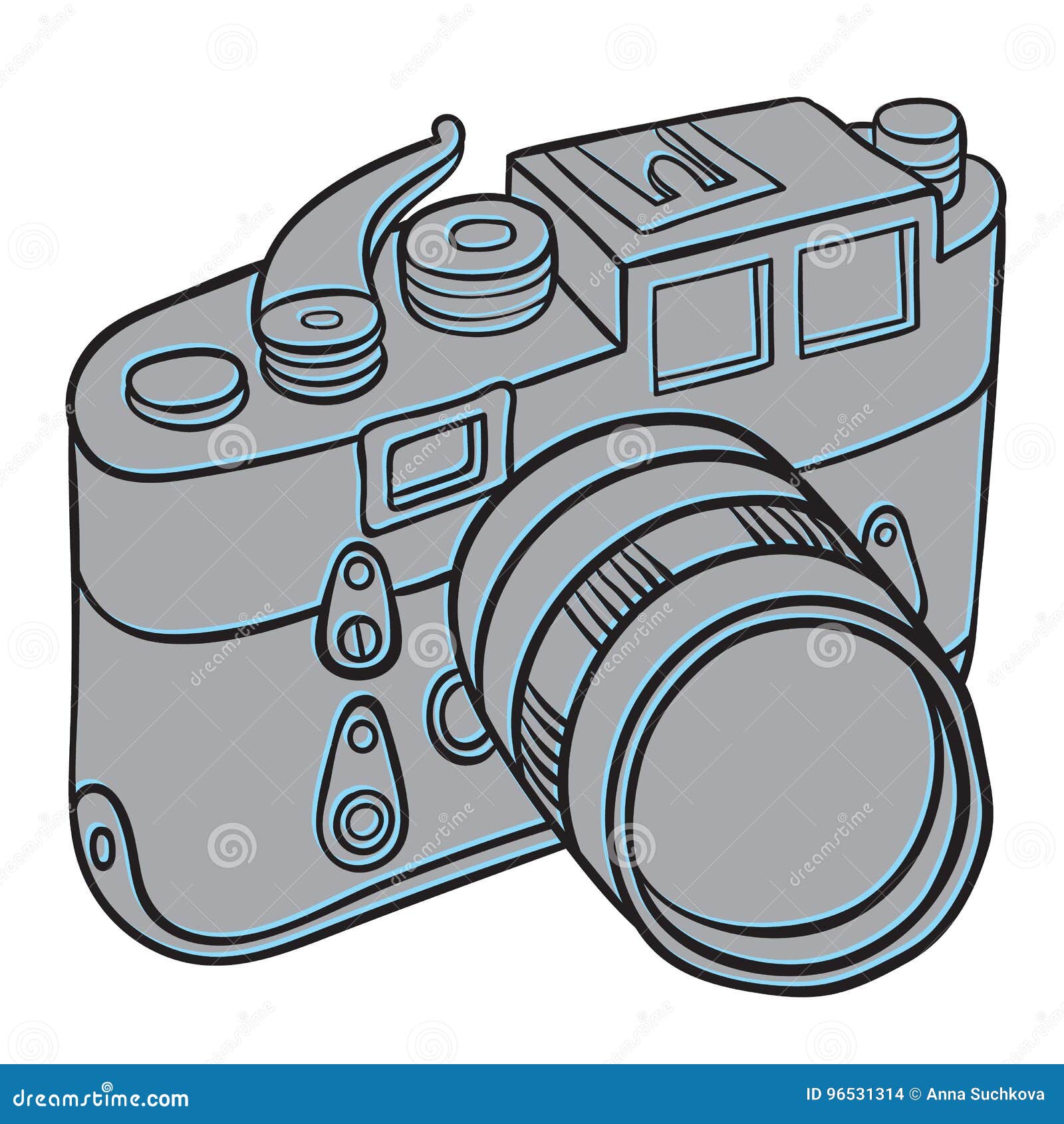Hand drawn camera stock vector. Illustration of computer - 96531314