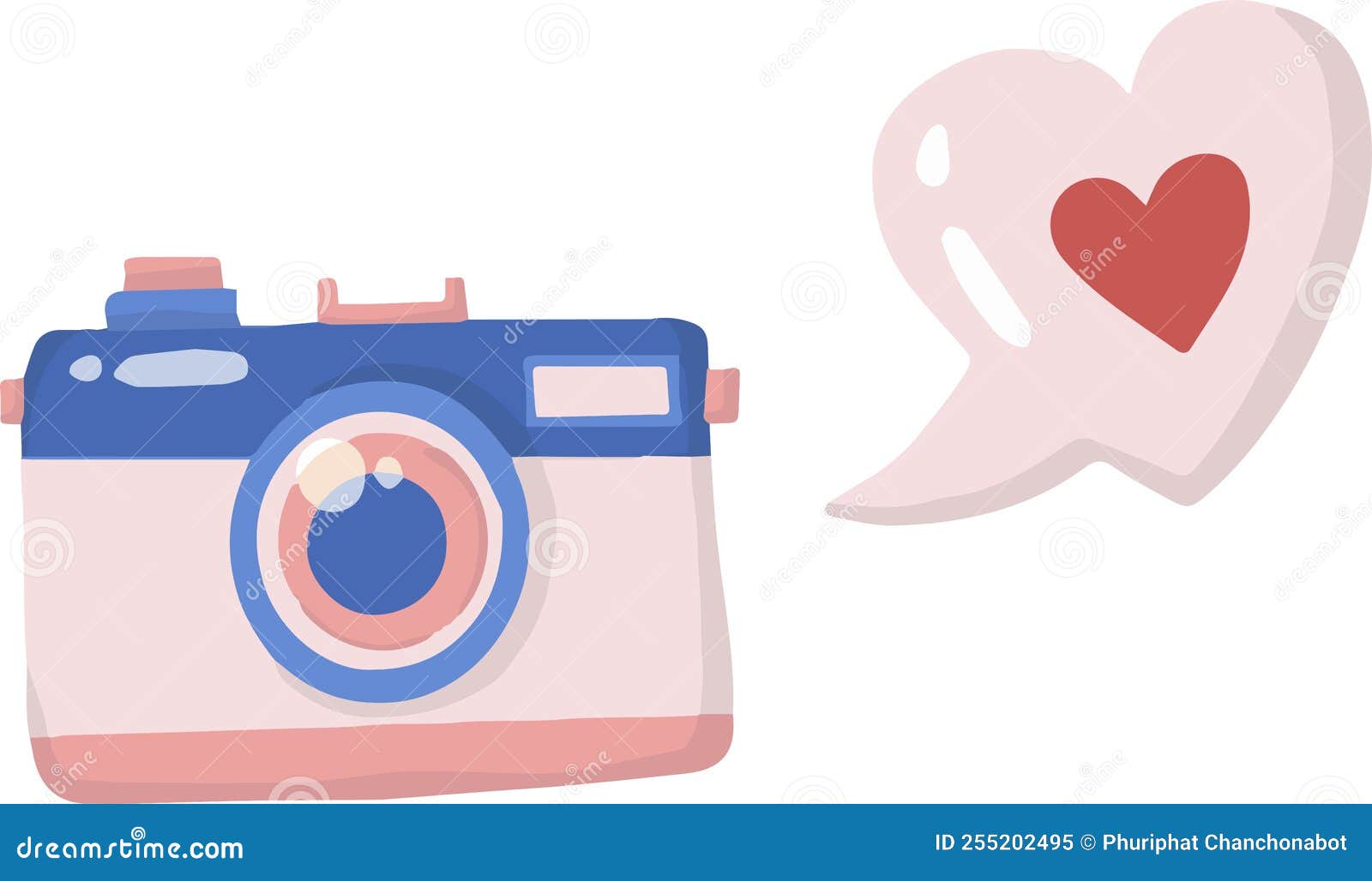Hand Drawn Camera and Heart Illustration Stock Vector - Illustration of ...