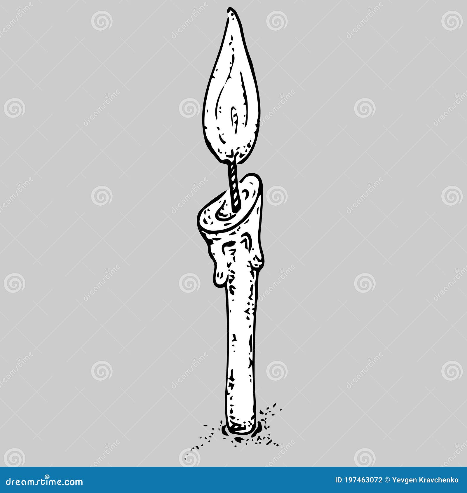 Vector Illustration of a Candle. Hand Drawn Candle Stock Vector ...