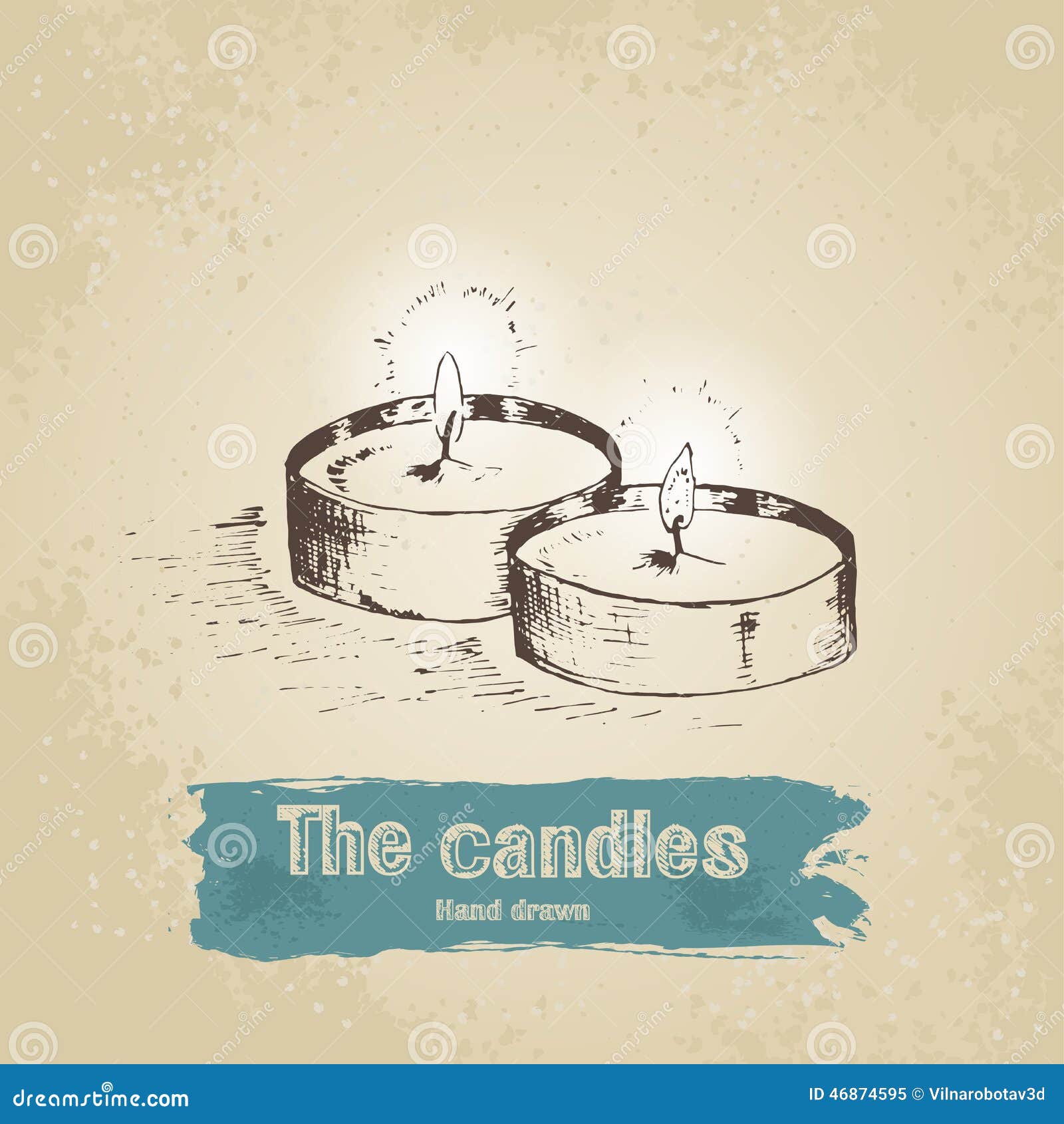 Hand drawn candle stock vector. Illustration of cartoon - 46874595