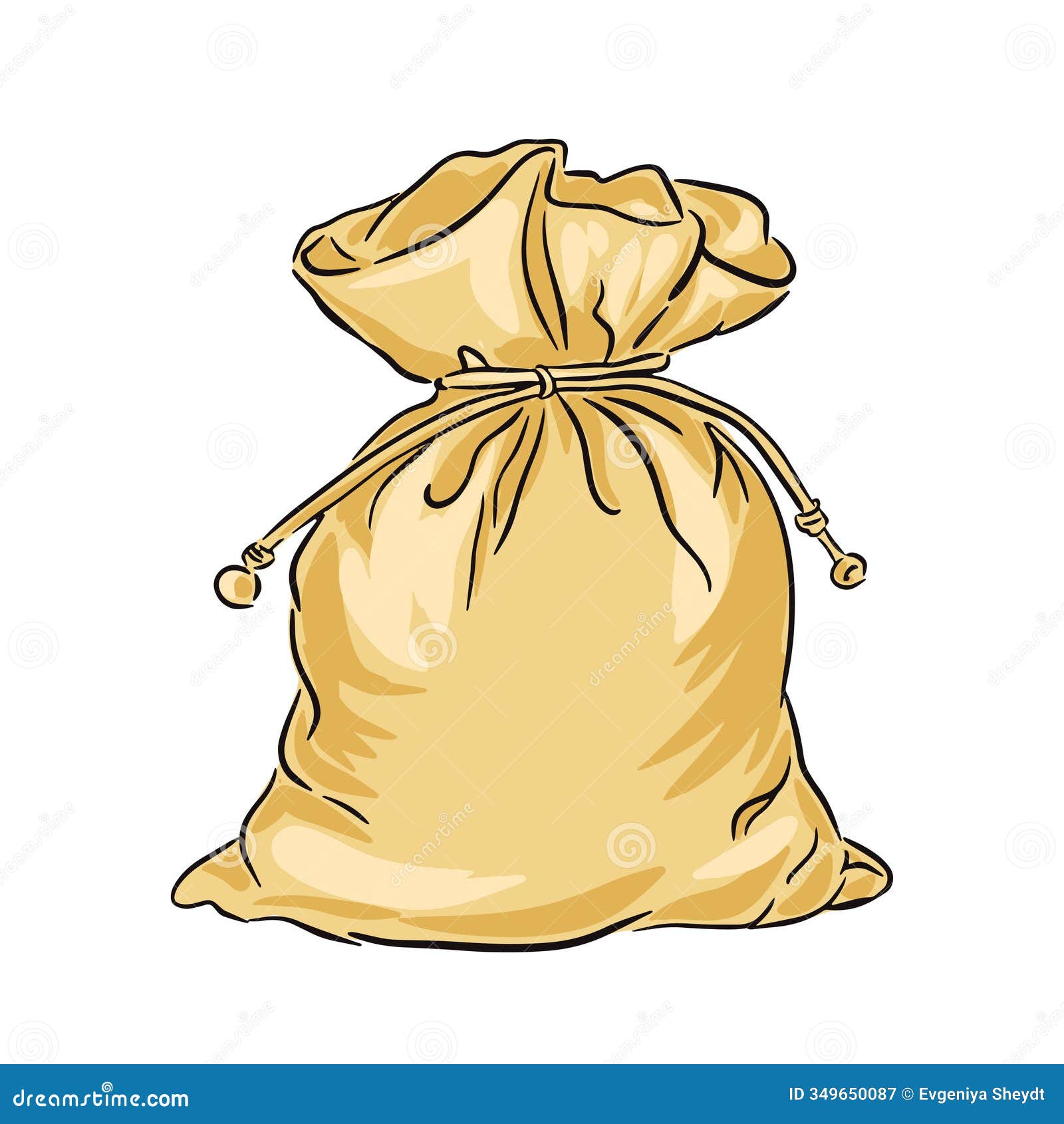 Hand Drawn Canvas Sack Vector Illustration Stock Vector - Illustration ...