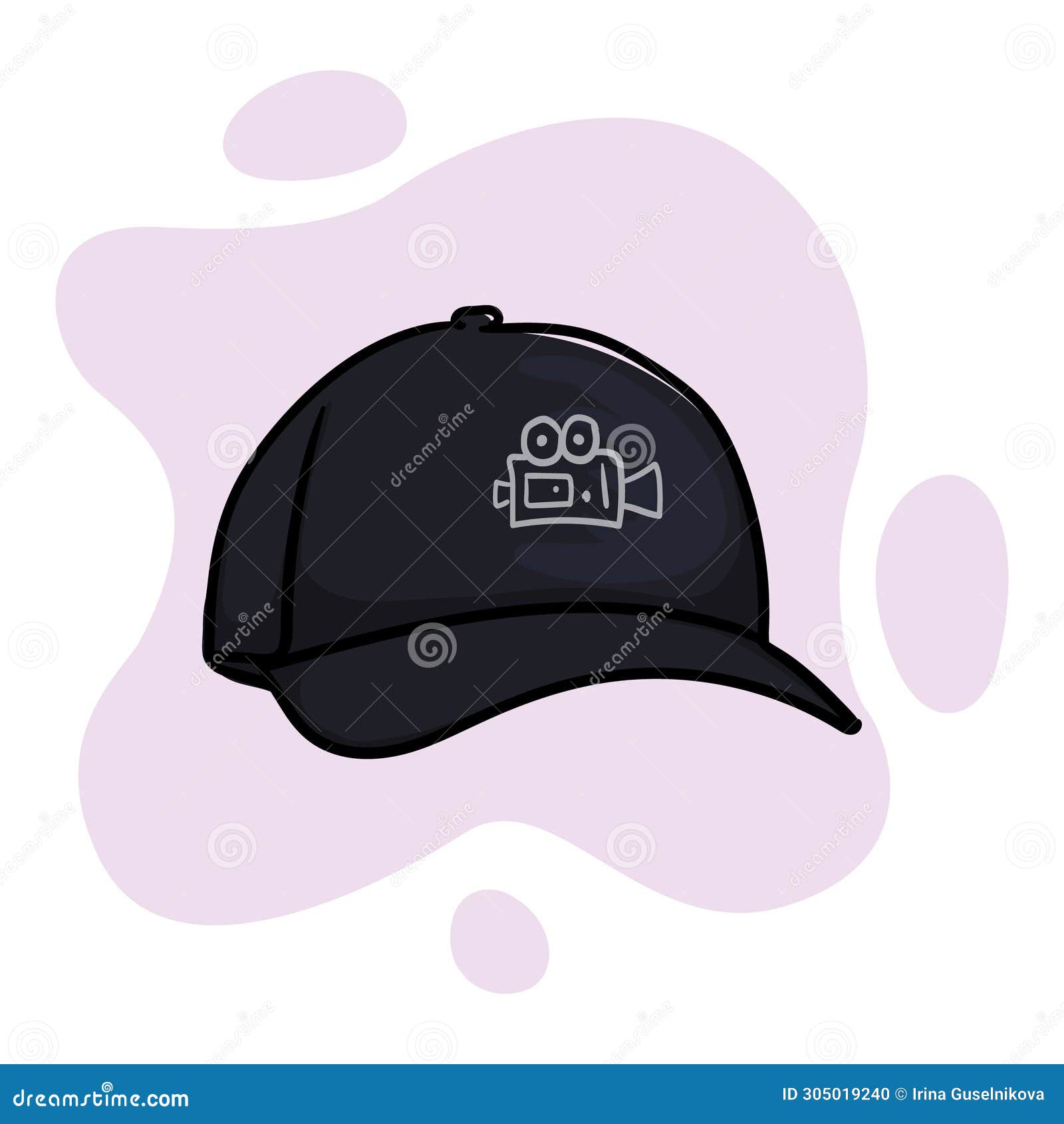 Hand Drawn Cap for Director with Video Camera Image Stock Vector ...