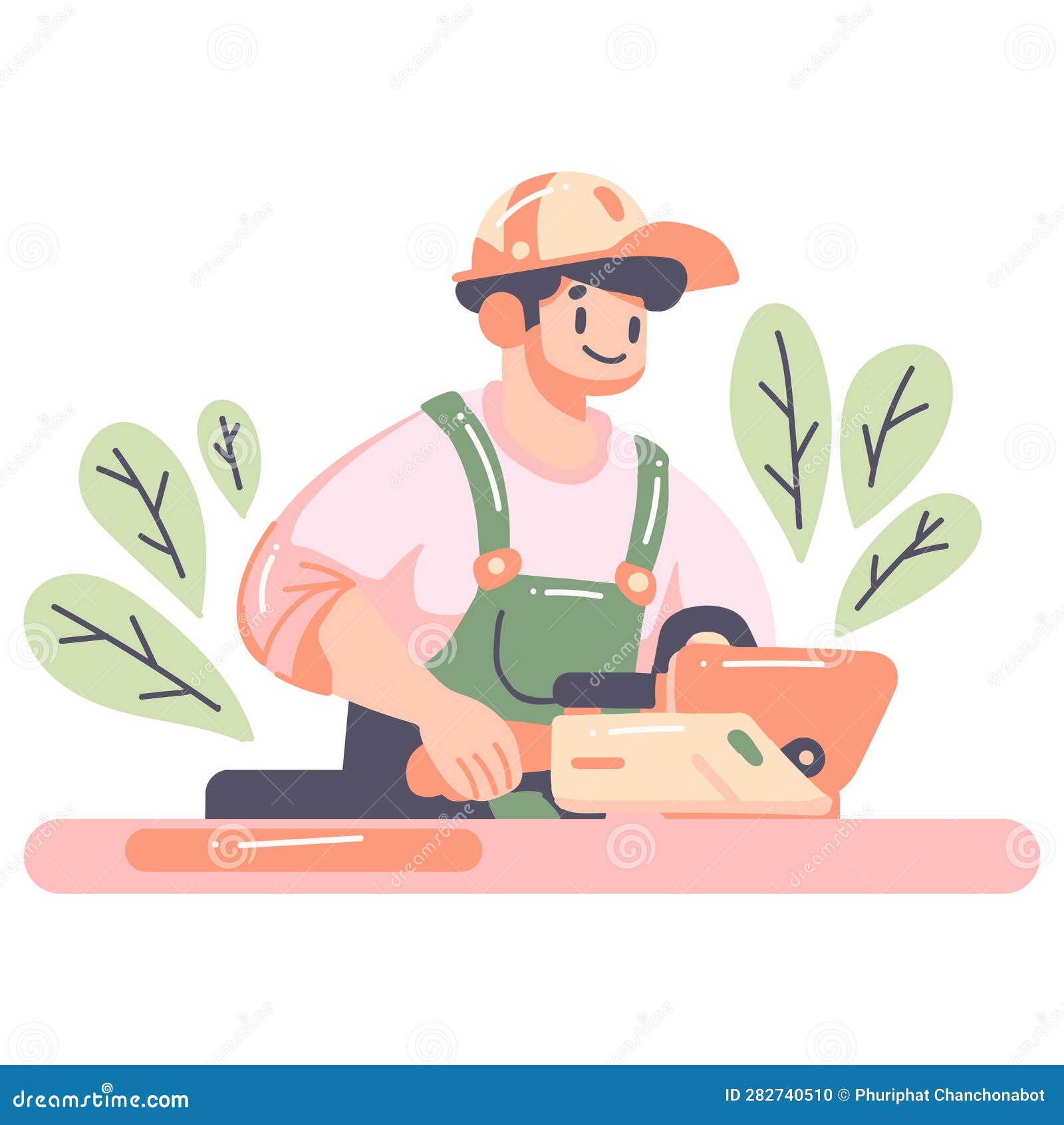Hand Drawn Carpenter Character in Flat Style Stock Vector ...