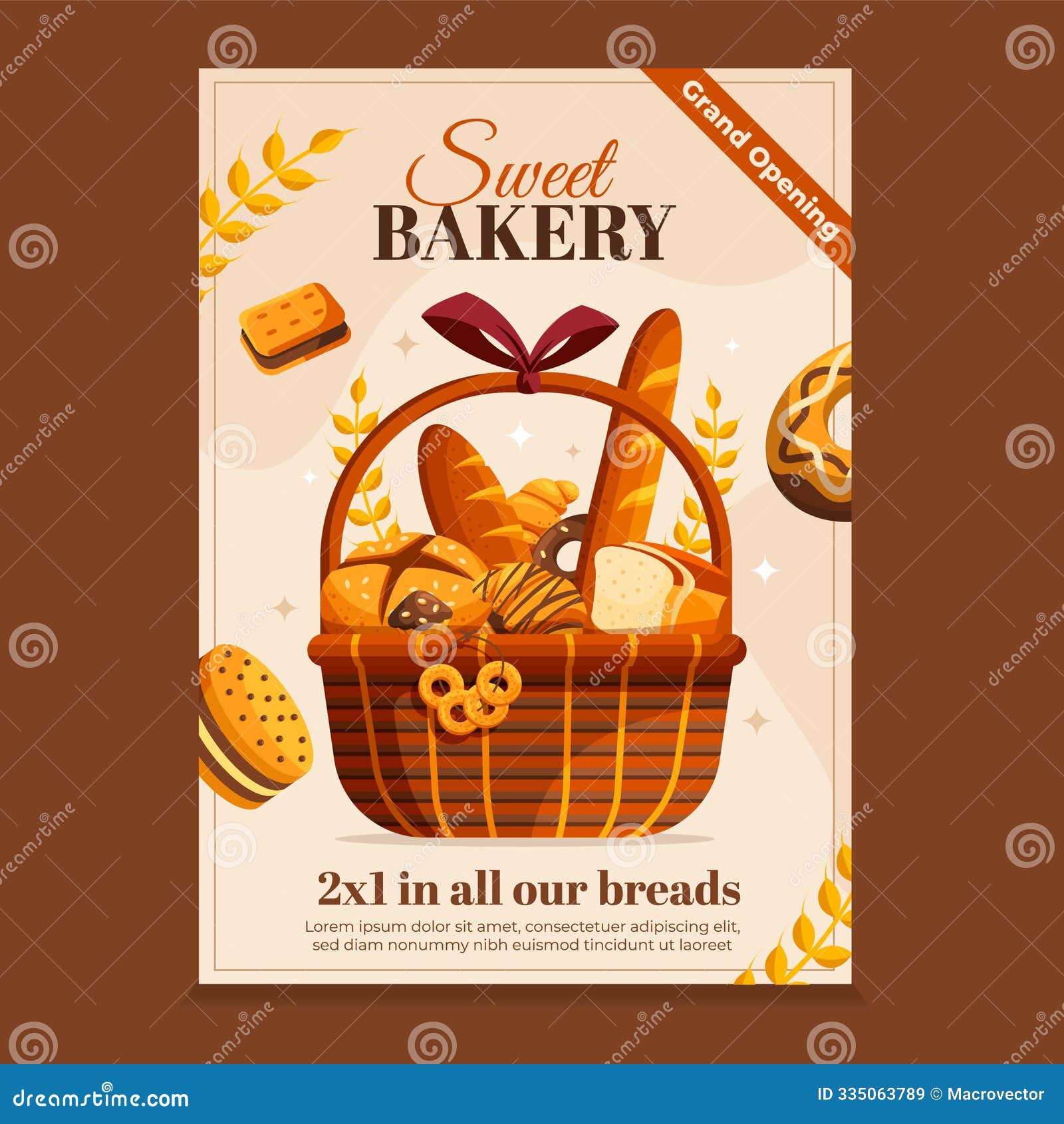 Hand Drawn Cartoon Bakery Poster Stock Illustration - Illustration of ...