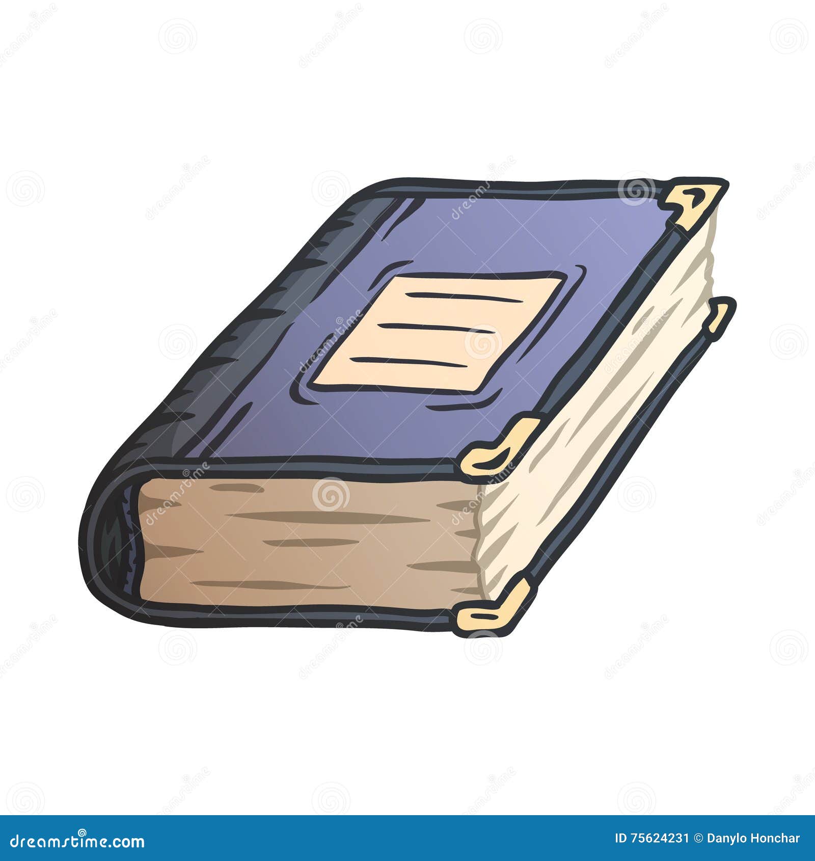 Hand Drawn Cartoon Book Vector Illustration. Stock Vector ...