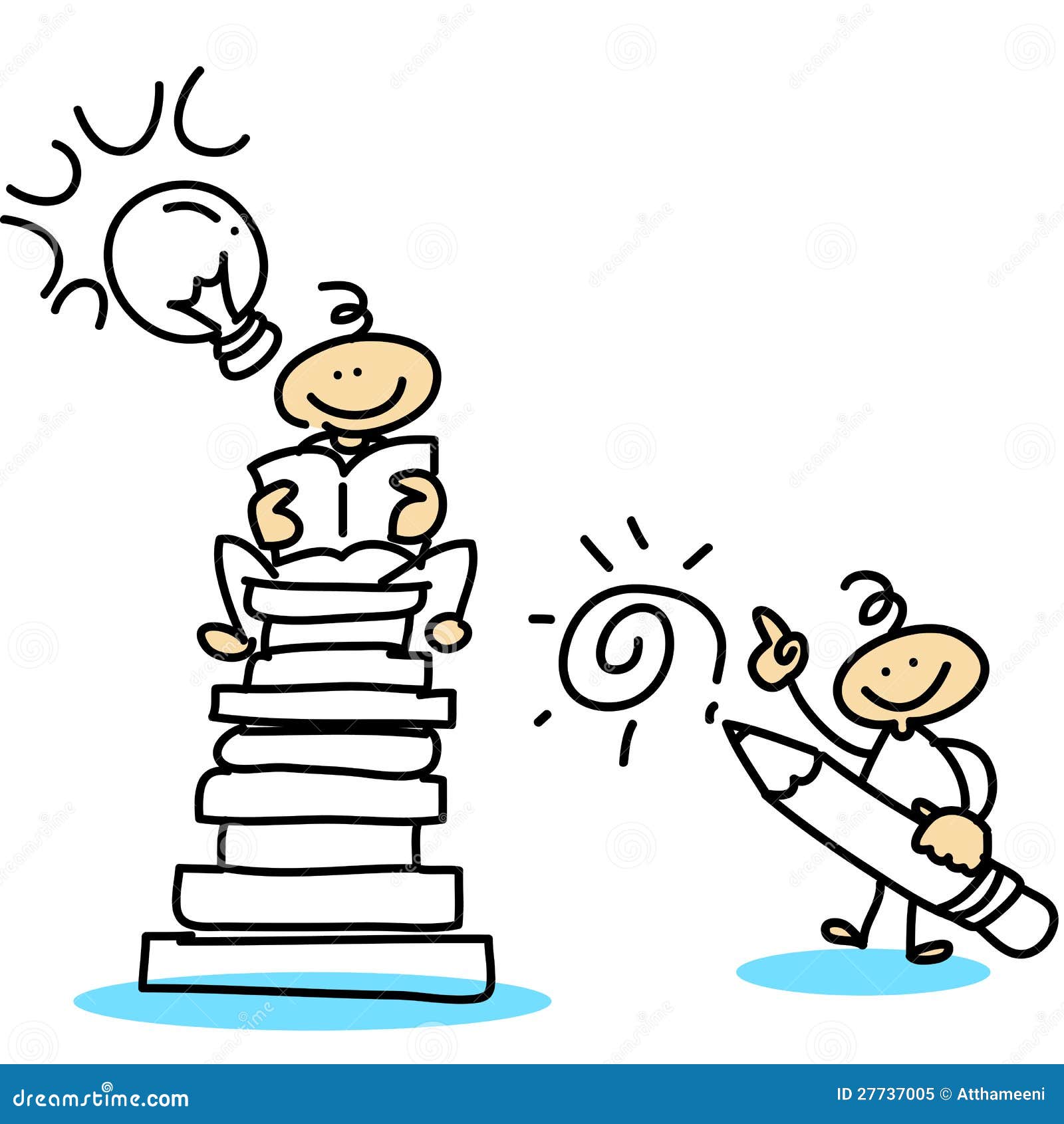 Hand-drawn Cartoon Creativity Set Stock Illustration - Illustration of ...