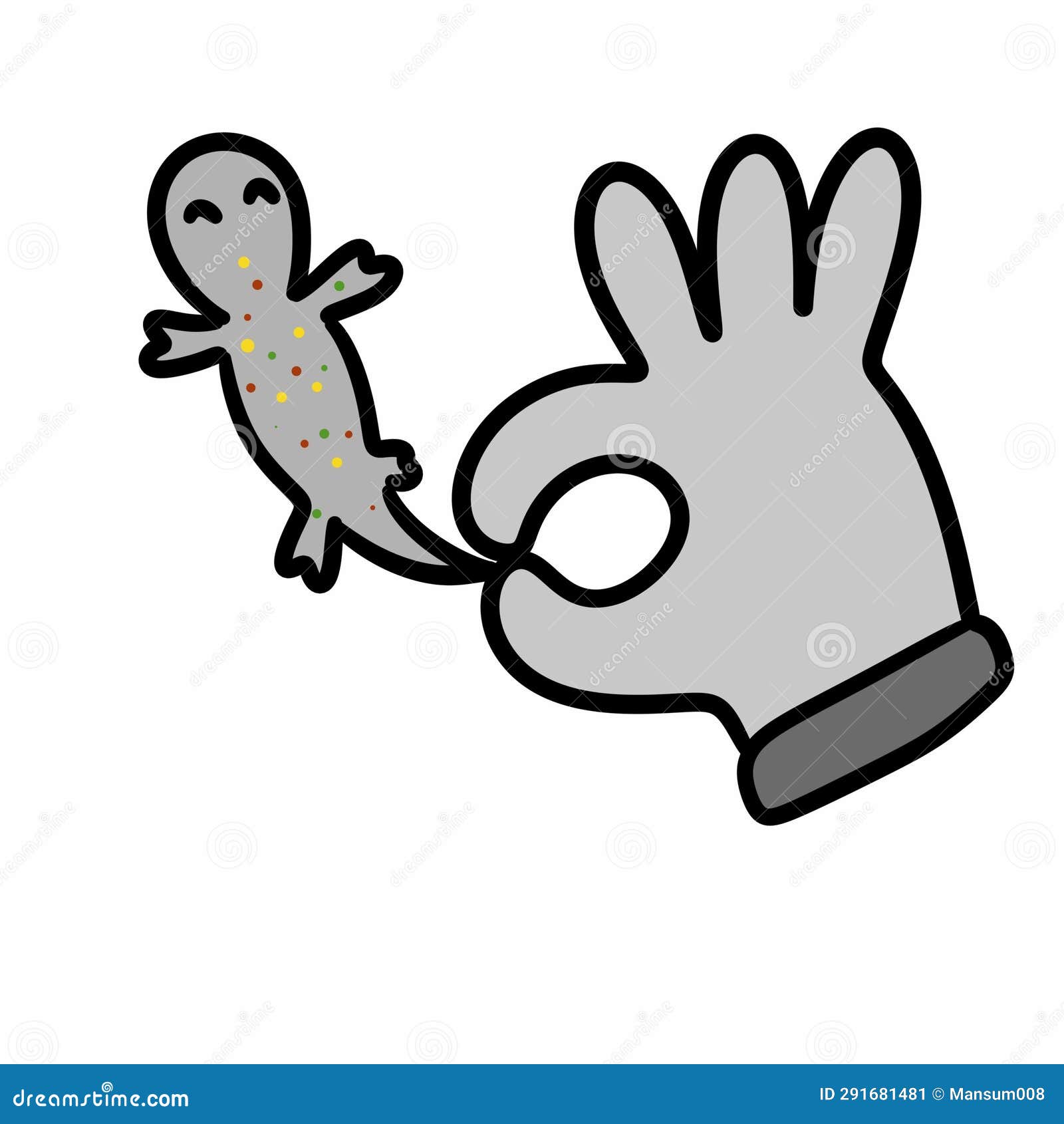 Hand Drawn Cartoon of Cute Baby Lizard Stock Illustration ...
