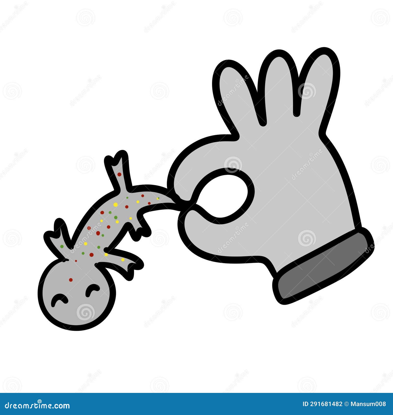 Hand Drawn Cartoon of Cute Baby Lizard Stock Illustration ...