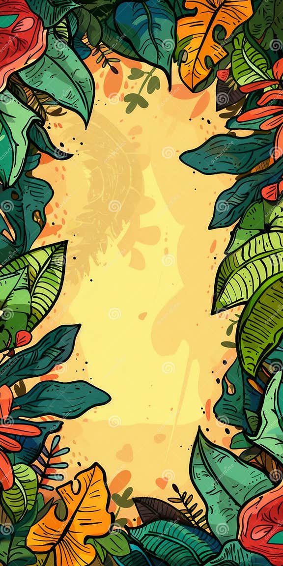 Hand-drawn Cartoon Design with Spacious Copy Space. Stock Illustration ...