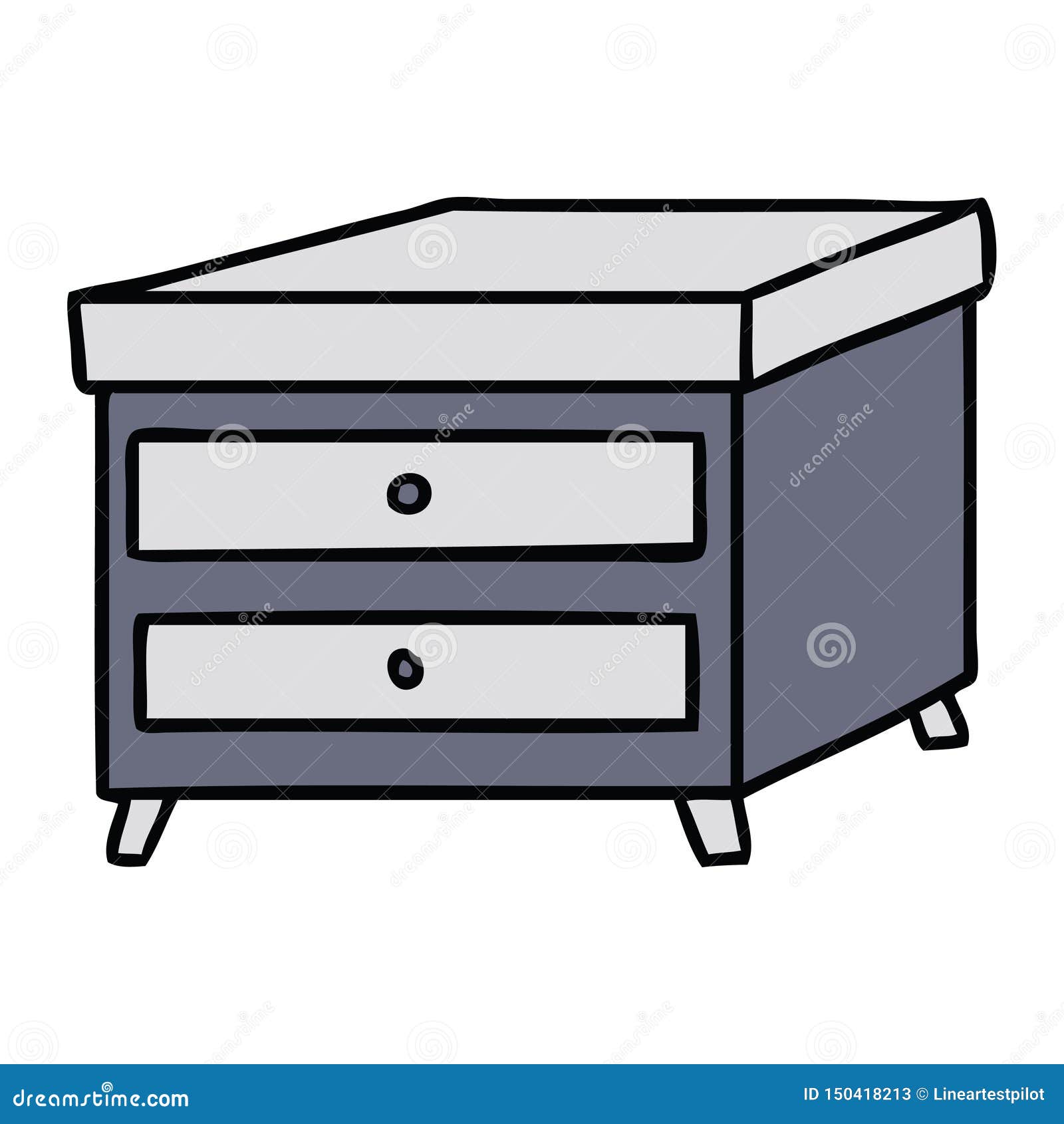 Hand Drawn Cartoon Doodle of a Bedside Table Stock Vector ...