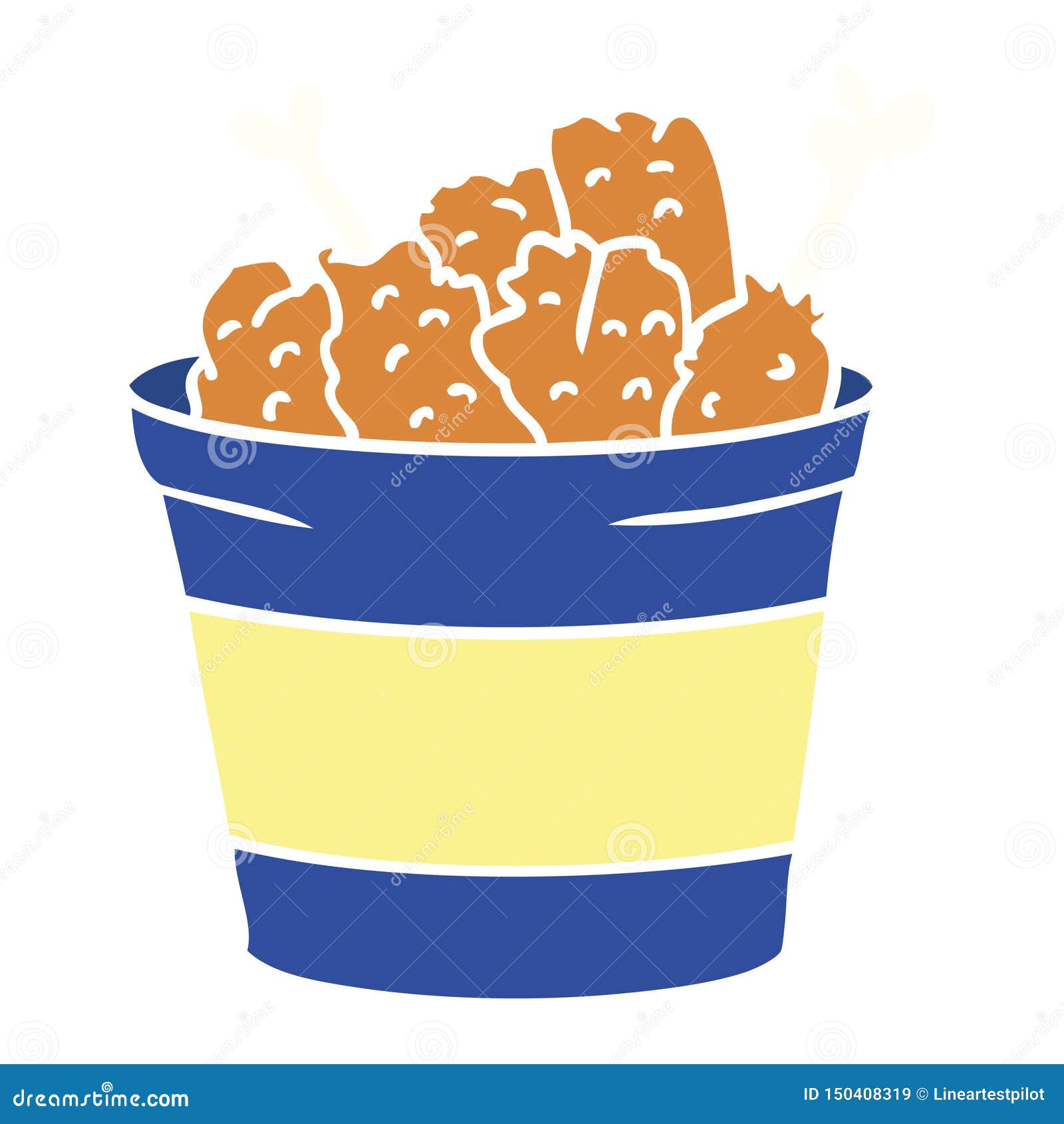 Hand Drawn Cartoon Doodle Bucket of Fried Chicken Stock Vector ...