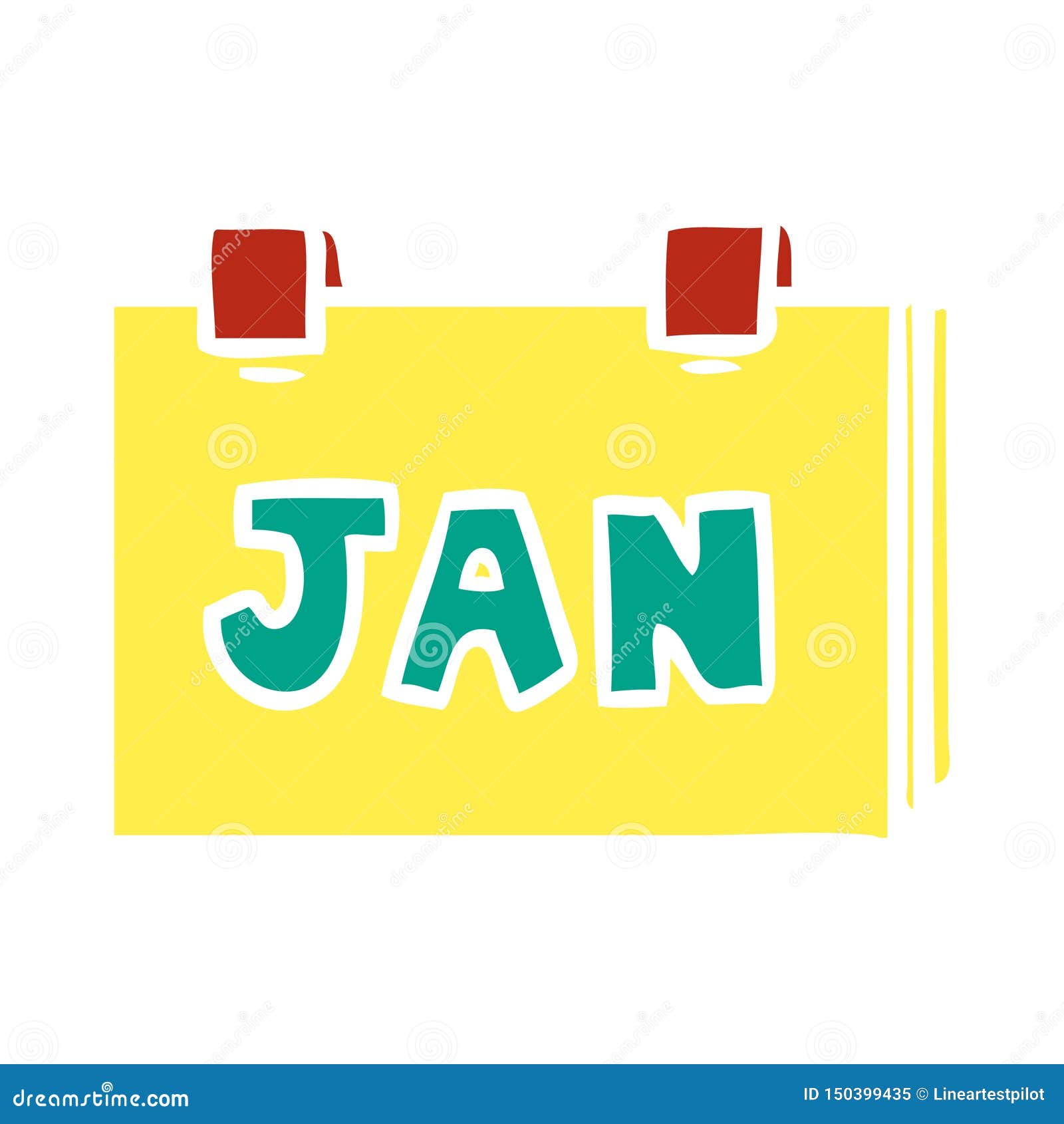 Hand Drawn Cartoon Doodle of a Calendar with Jan Stock Vector ...