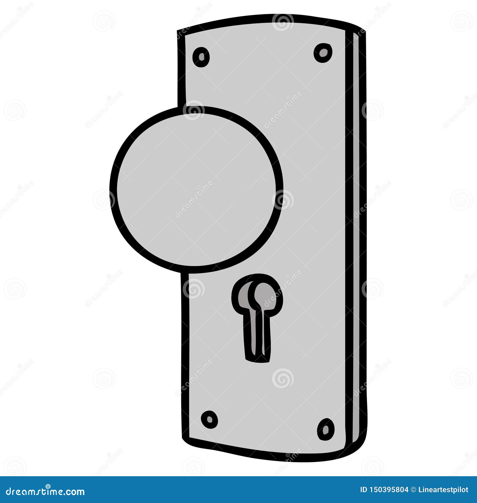 Hand Drawn Cartoon Doodle of a Door Handle Stock Vector - Illustration ...