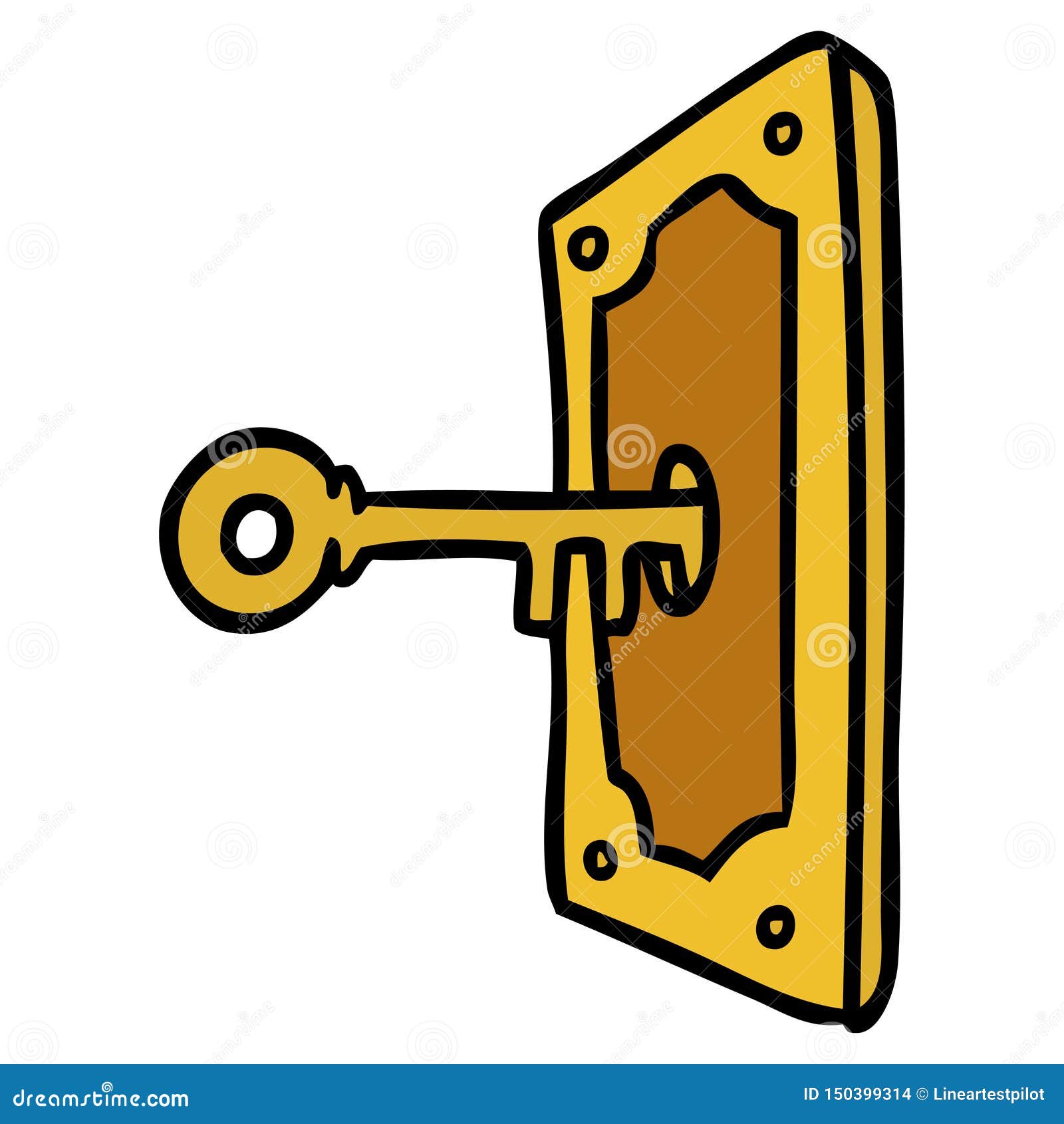 Hand Drawn Cartoon Doodle of a Door Handle Stock Vector - Illustration ...
