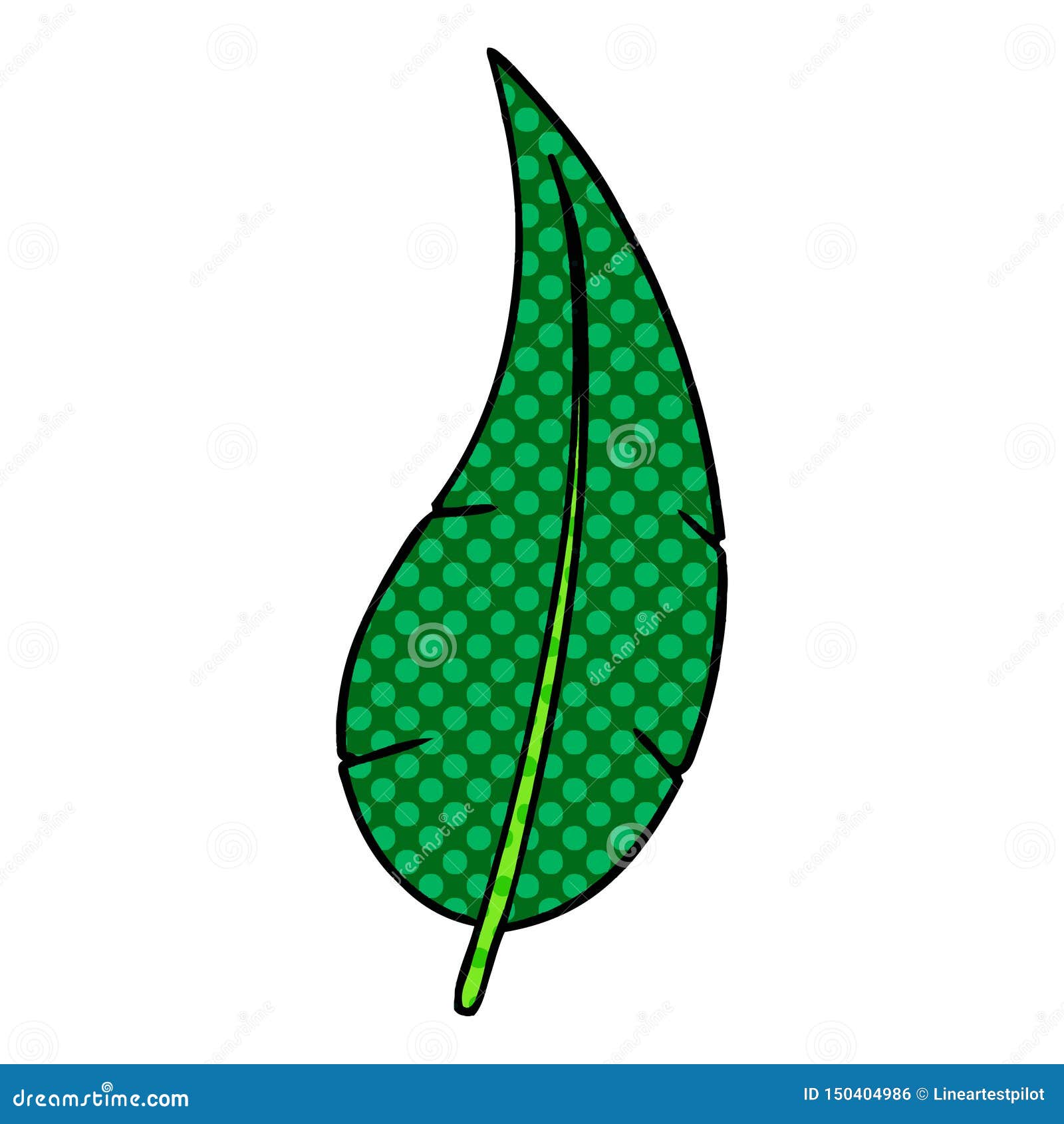 Hand Drawn Cartoon Doodle of a Green Long Leaf Stock Vector ...