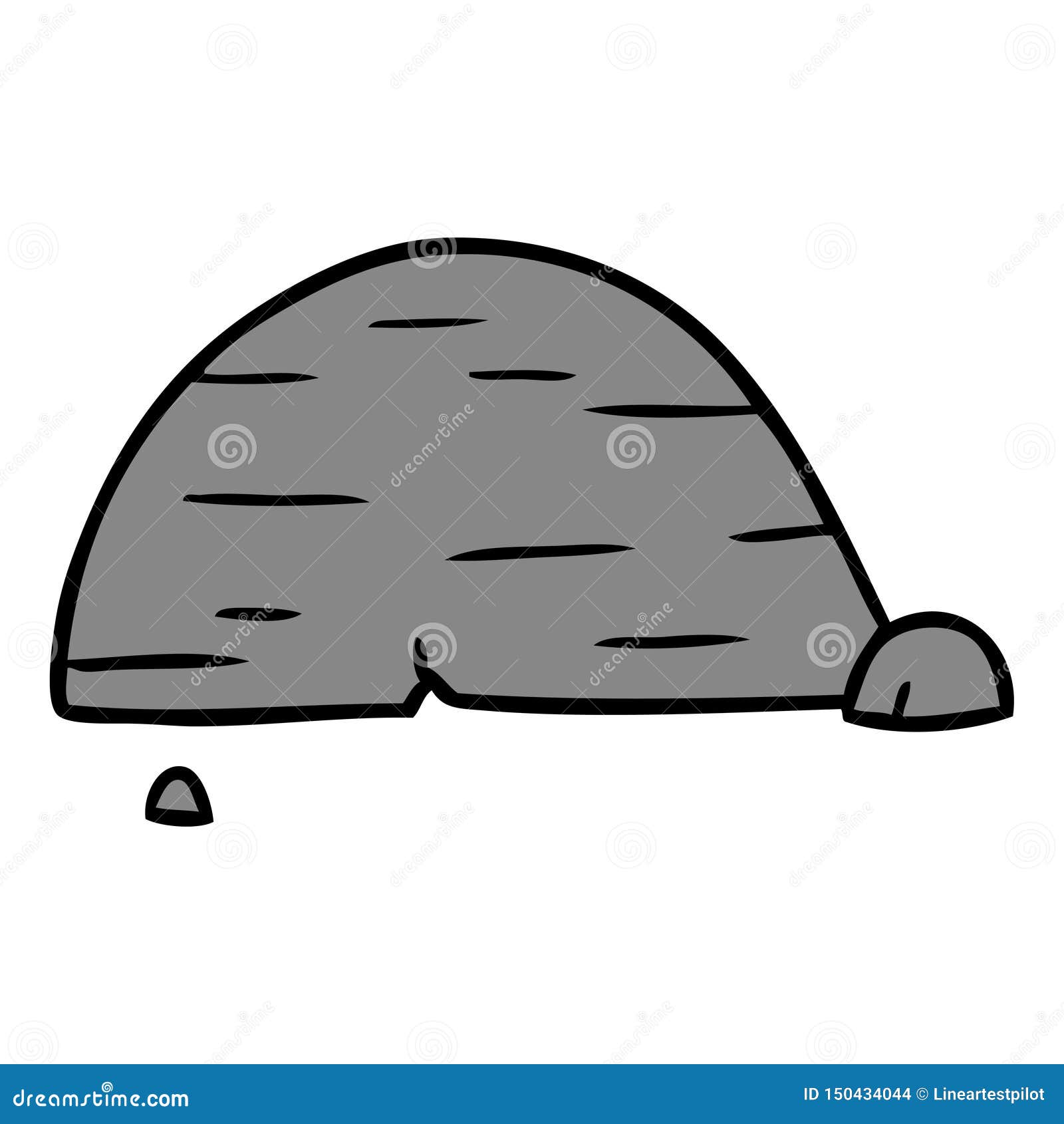 Hand Drawn Cartoon Doodle of Grey Stone Boulder Stock Vector ...