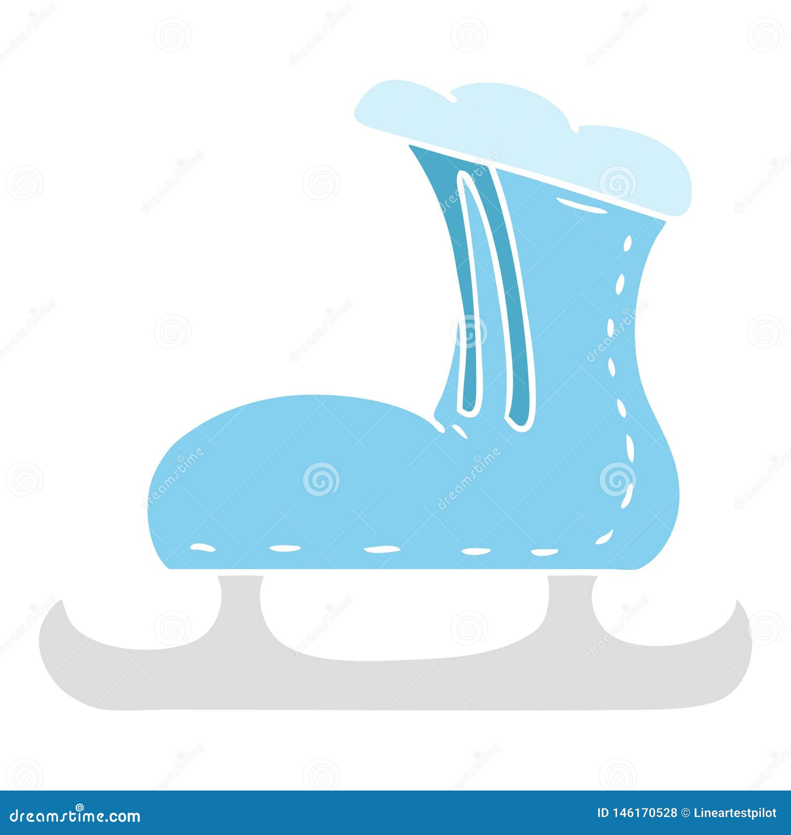 Hand Drawn Cartoon Doodle of an Ice Skate Boot Stock Vector ...