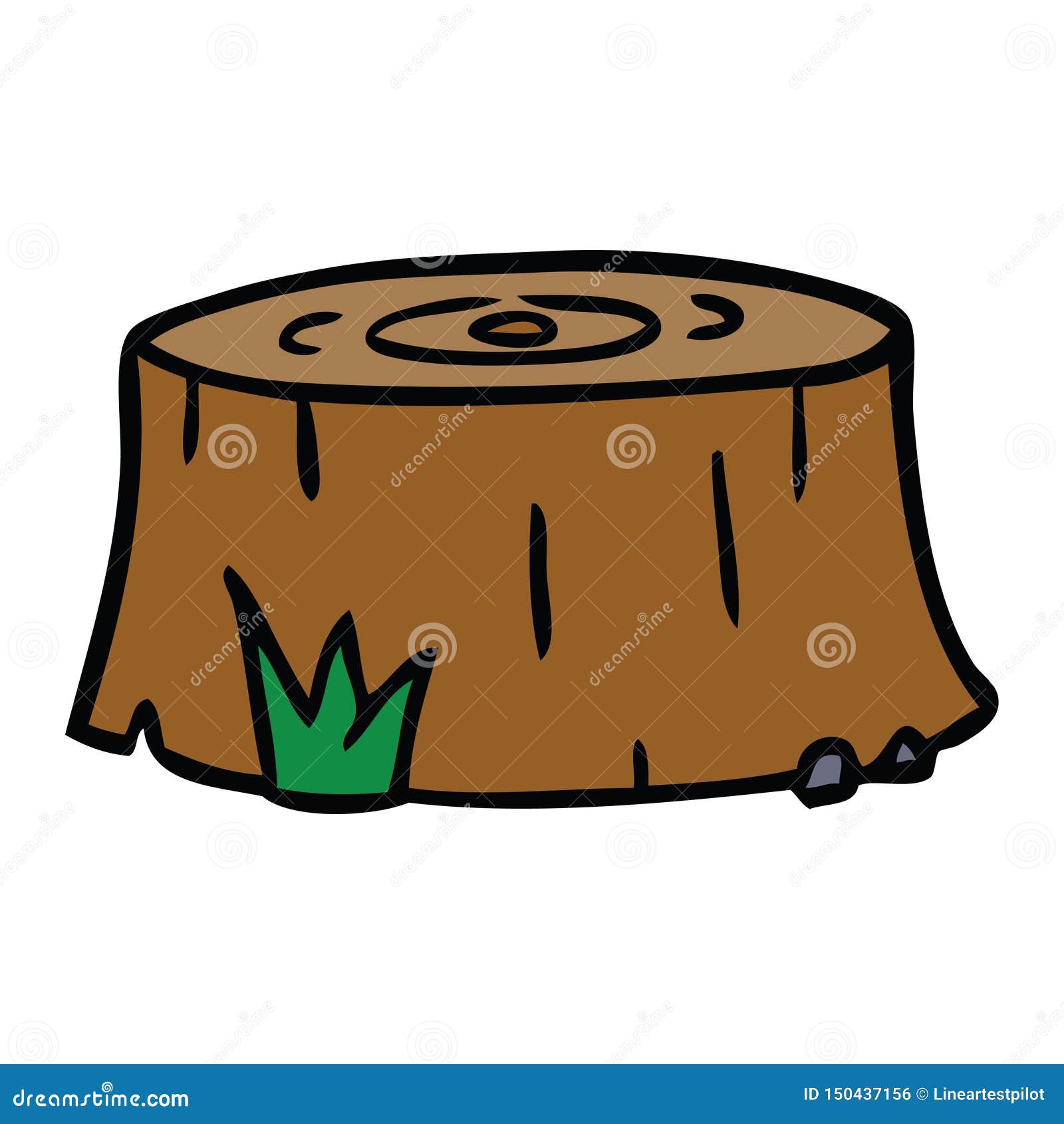 Hand Drawn Cartoon Doodle of a Tree Log Stock Vector - Illustration of ...