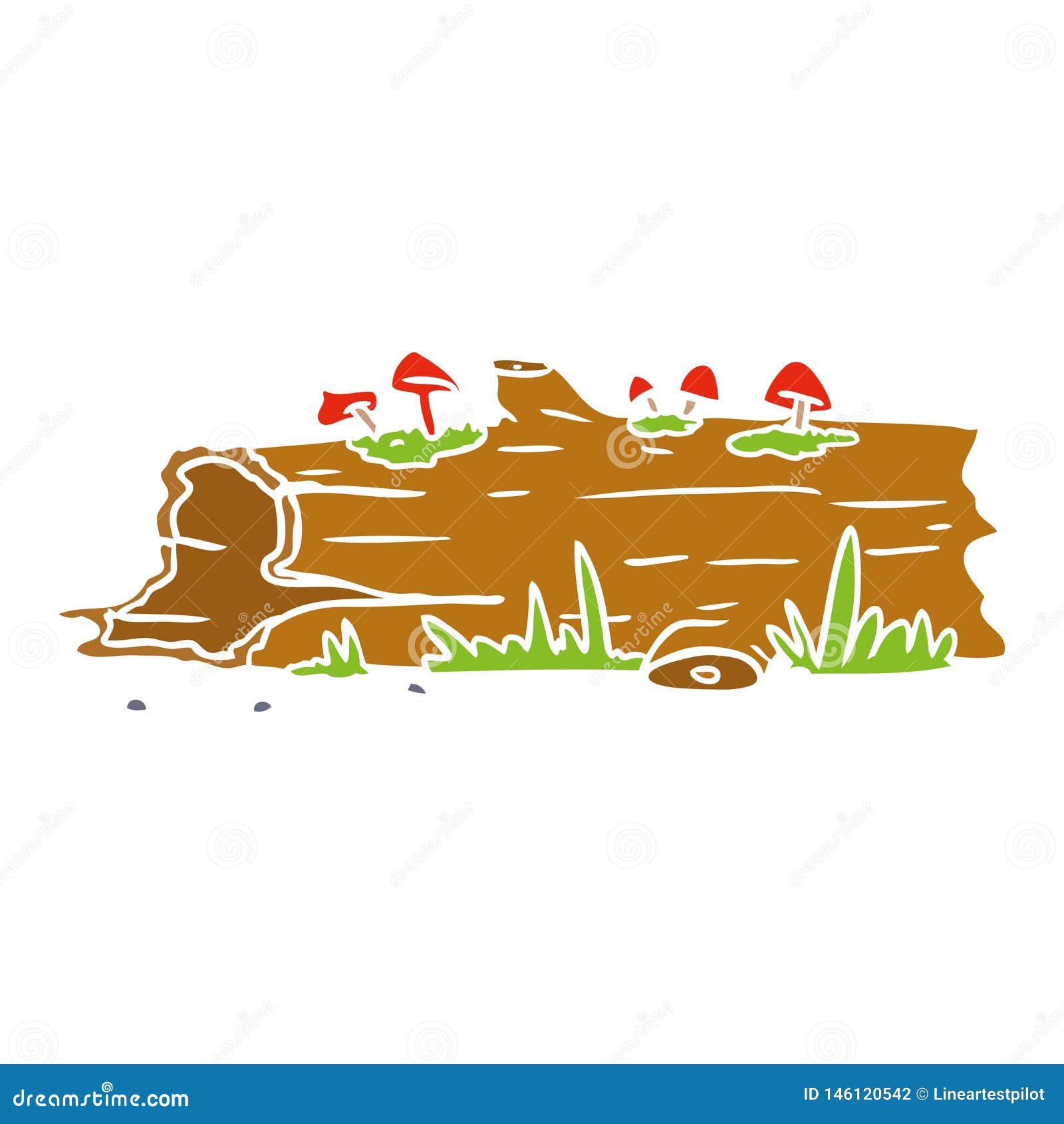 Hand Drawn Cartoon Doodle of a Tree Log Stock Vector - Illustration of ...