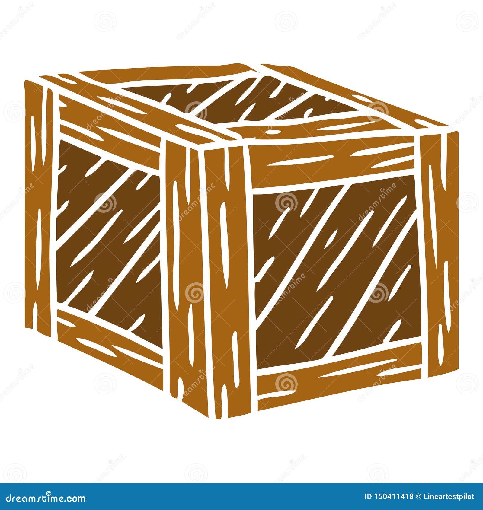 Cartoon Wooden Crate Box Wood Free Hand Drawn Doodle Clip Art Artwork ...
