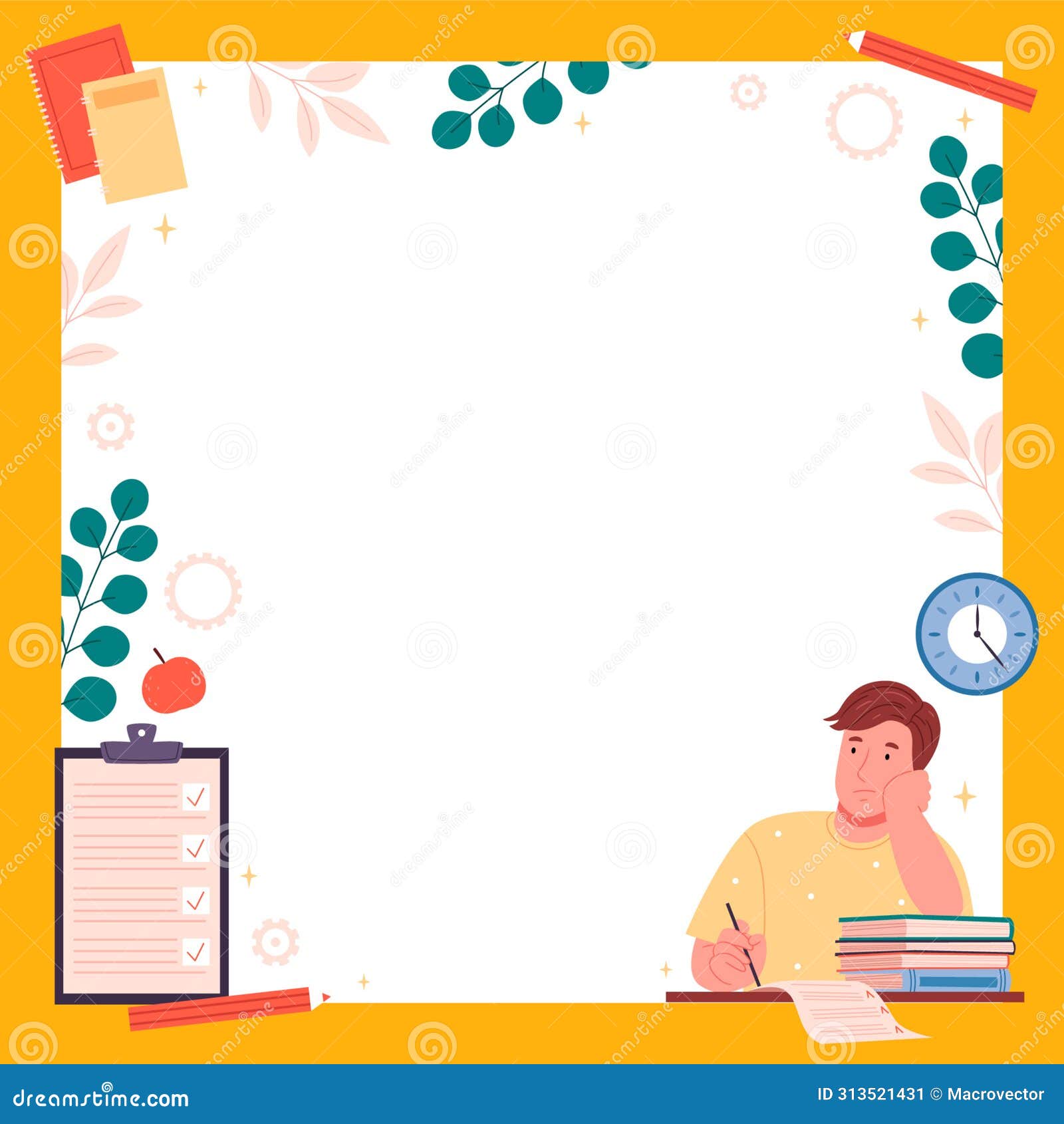 Hand Drawn Cartoon Exam Frame Stock Illustration - Illustration of ...