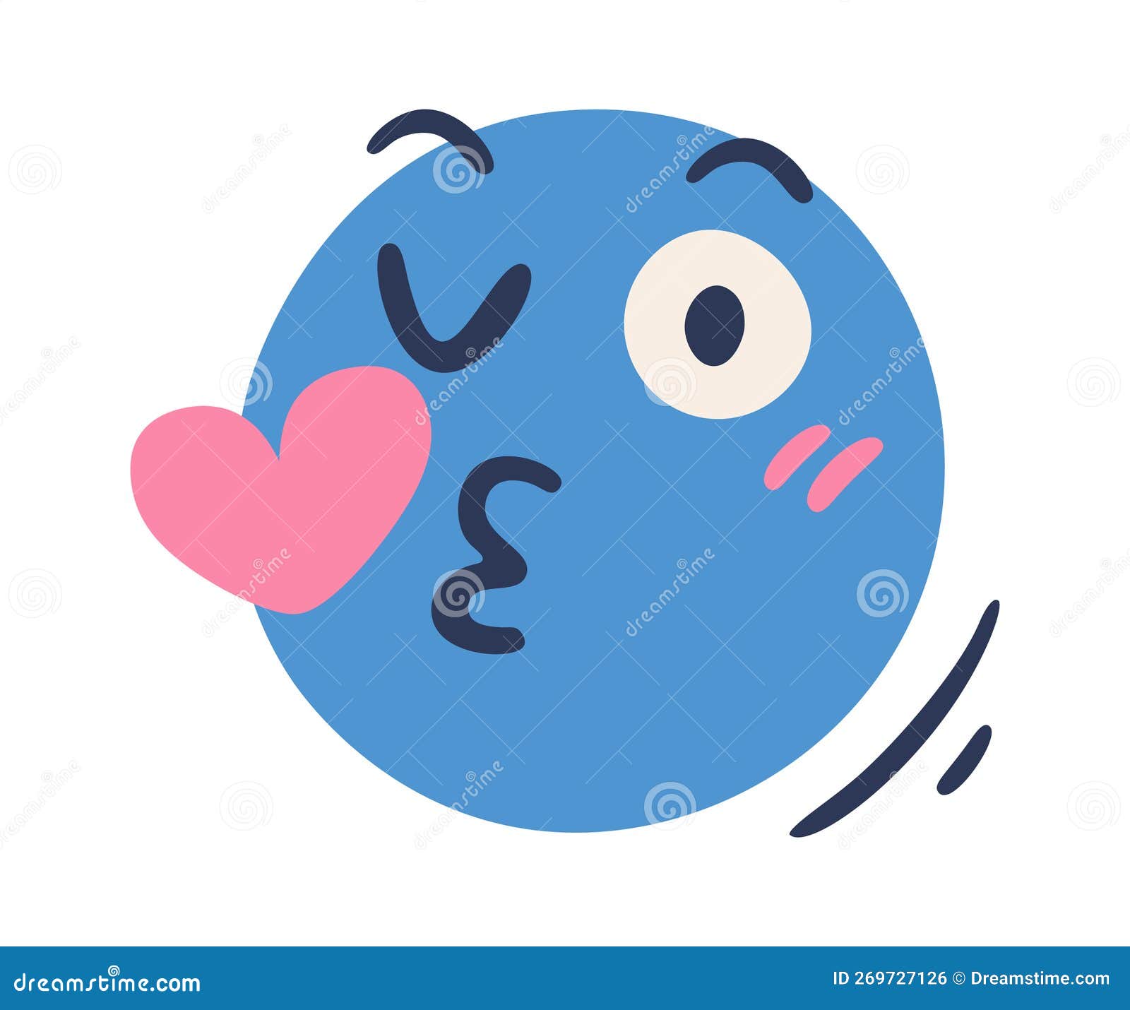 Hand Drawn Cartoon Expression Sign Doodle Flat Icon Kiss Emotion Stock ...