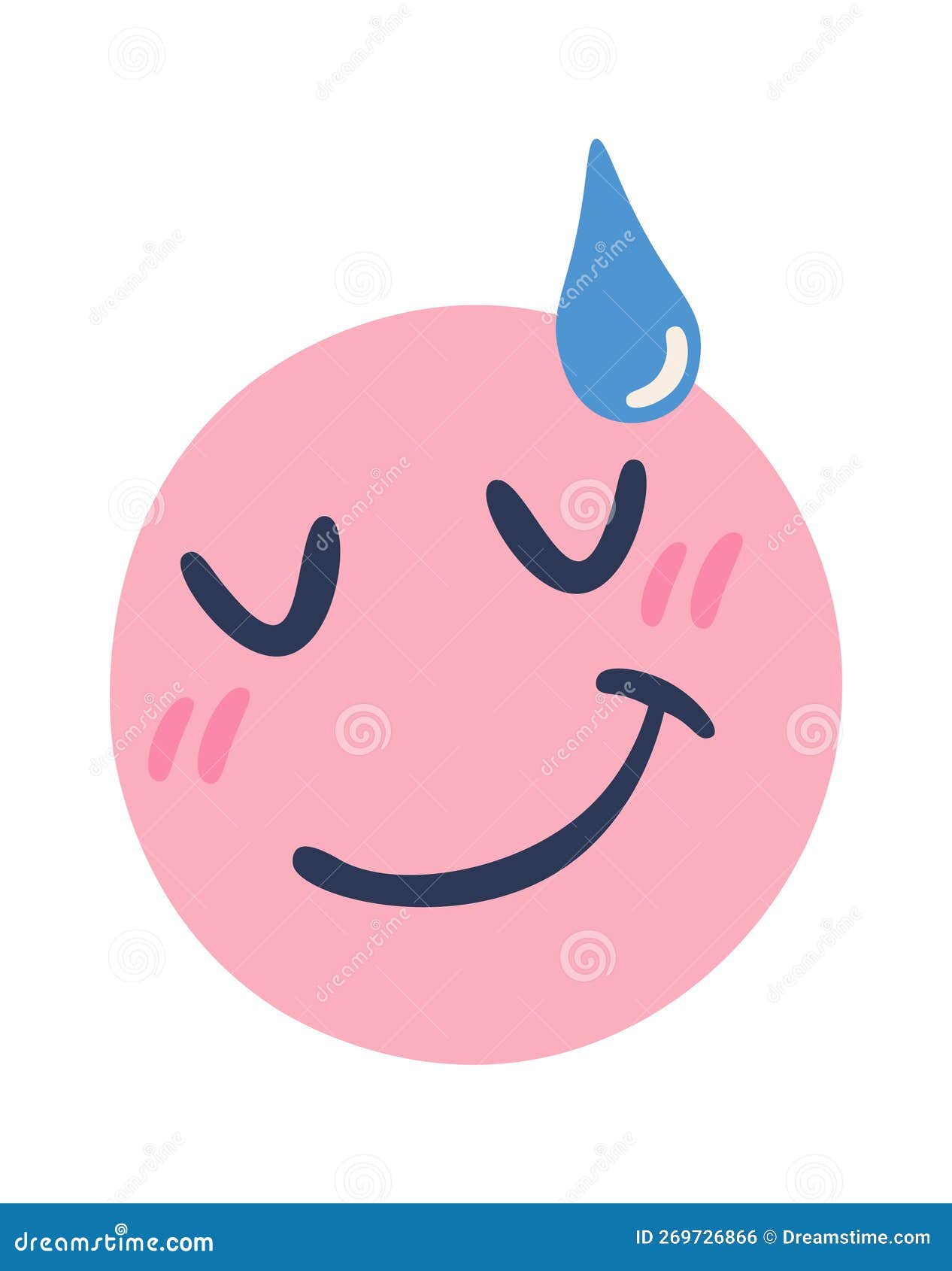 Hand Drawn Cartoon Expression Sign Doodle Flat Icon Shy Emotion Stock ...